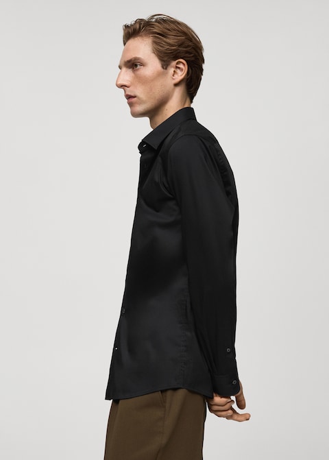 Regular Fit Stretch Cotton Shirt Men Mango Usa