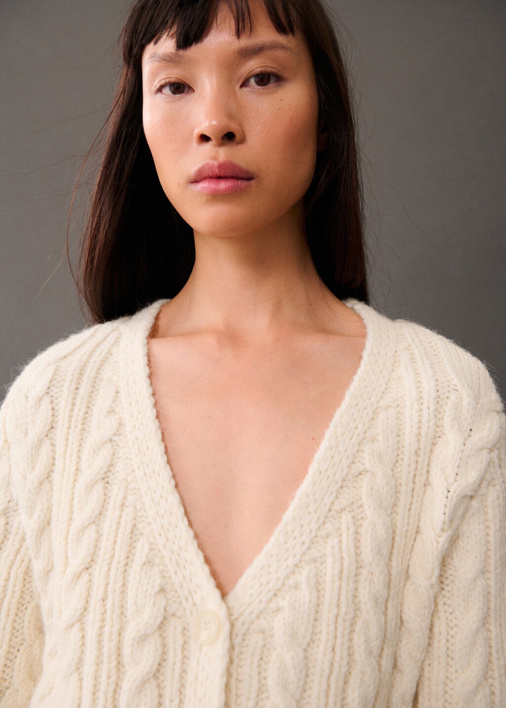 Buttoned knit braided cardigan - Women | MANGO USA