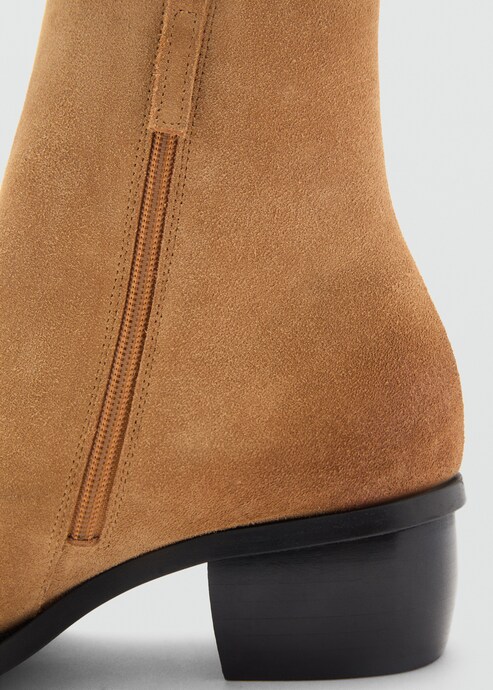 Metallic Pointed Toe Leather Ankle Boots Women Mango Usa