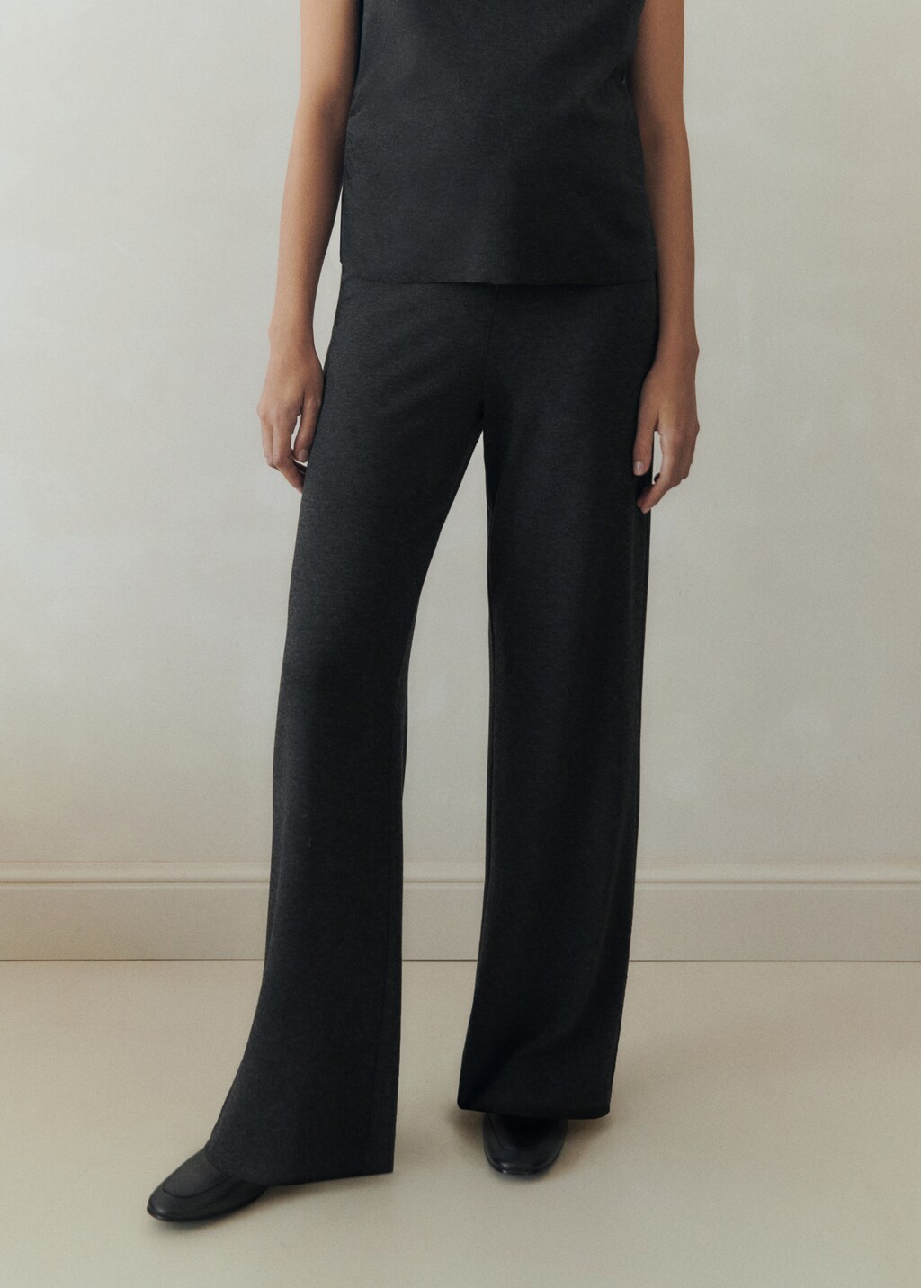 Fine Knit Wideleg Trousers Women Mango Usa