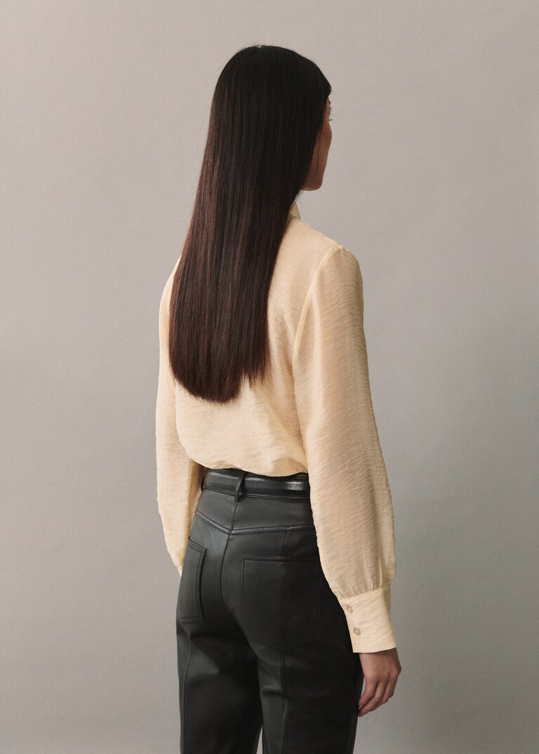 Lyocell shirt with ruffles - Women | MANGO USA