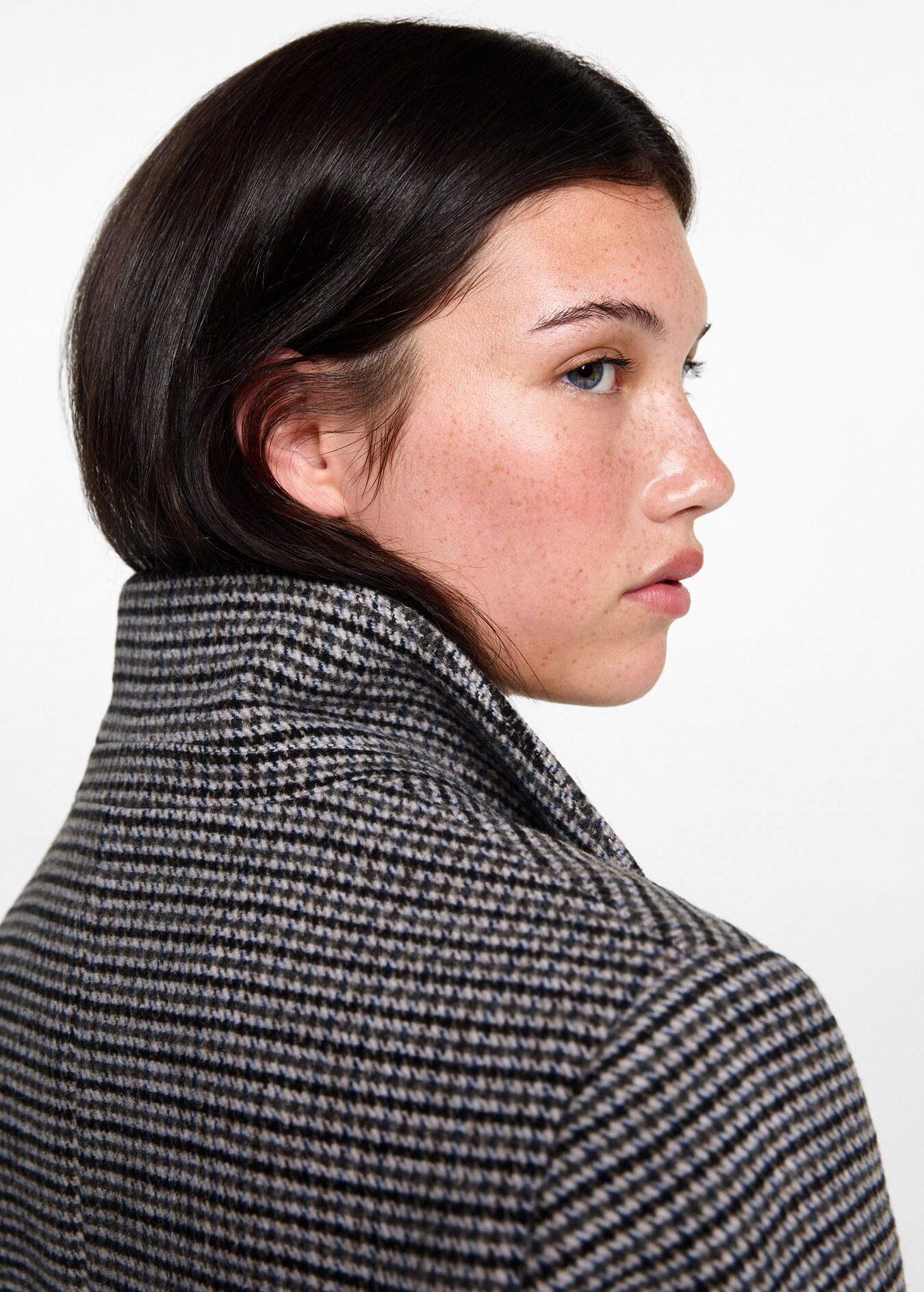 Houndstooth wool-blend coat - Teen | MANGO United Kingdom