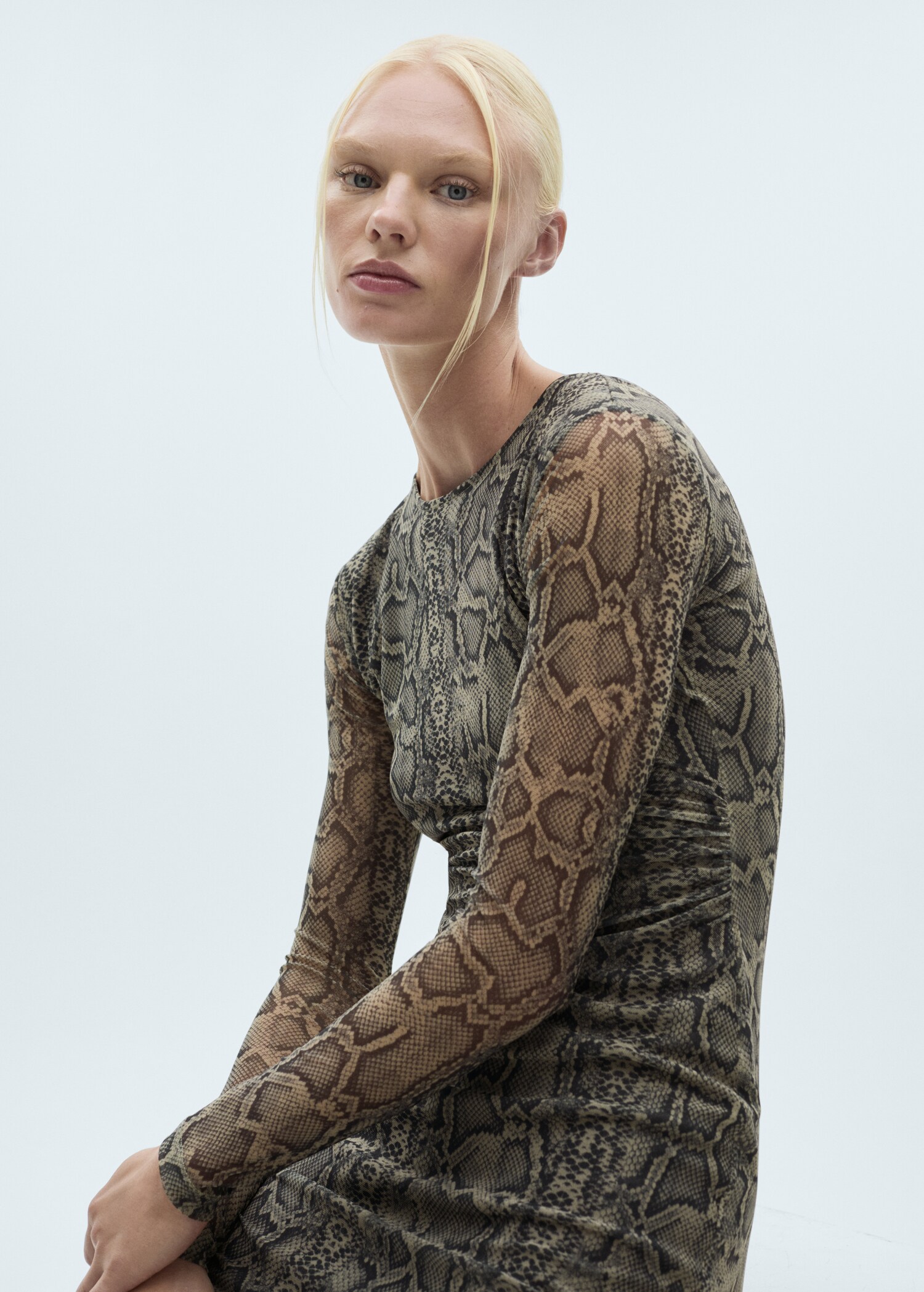 Animal-print mesh dress - Women | MANGO USA