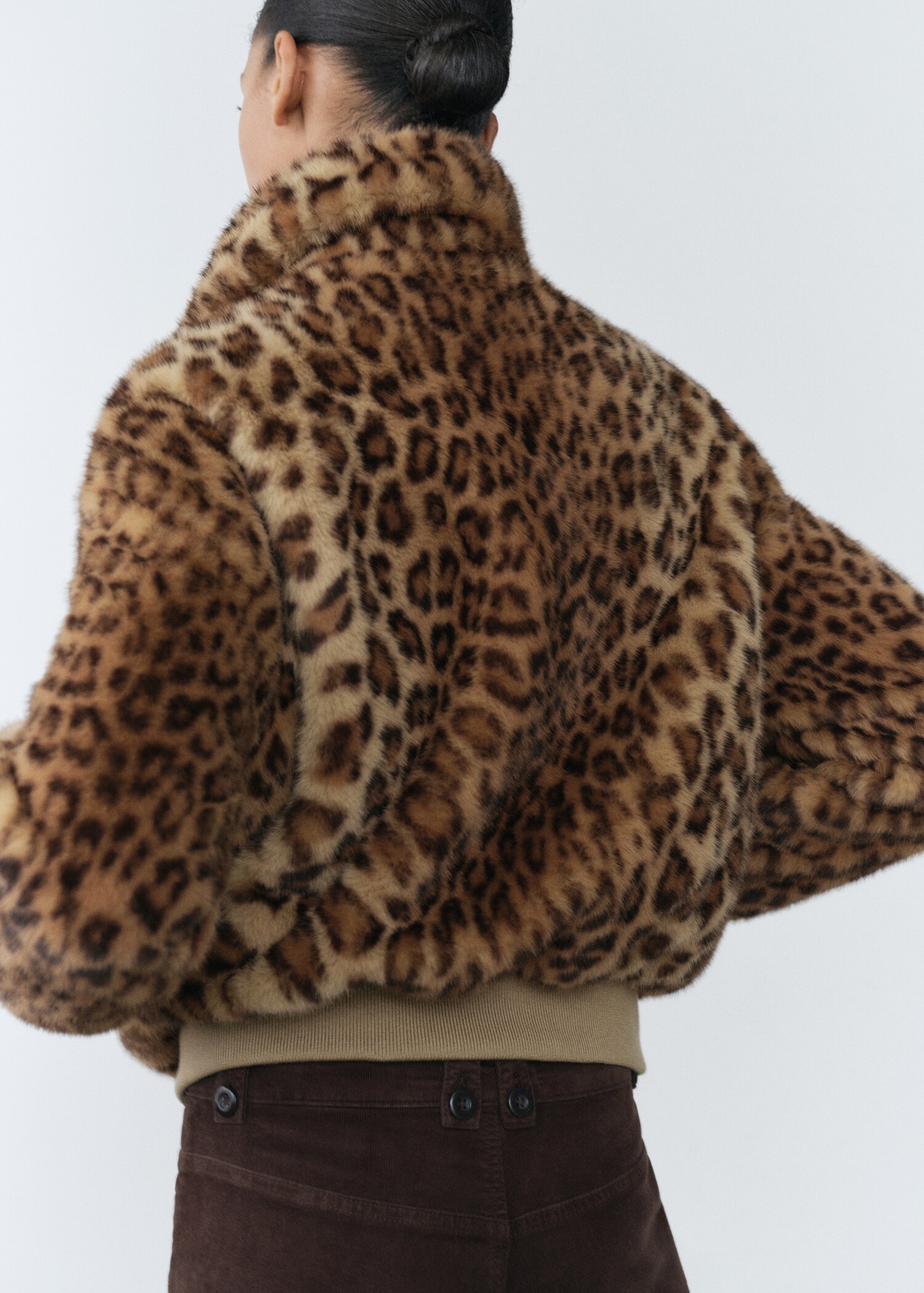 Fur-effect leopard-print jacket - Women | MANGO USA