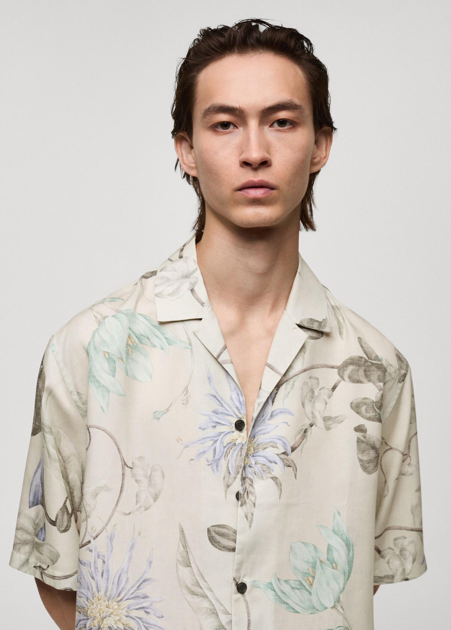 Flowy floral print shirt - Men | MANGO USA