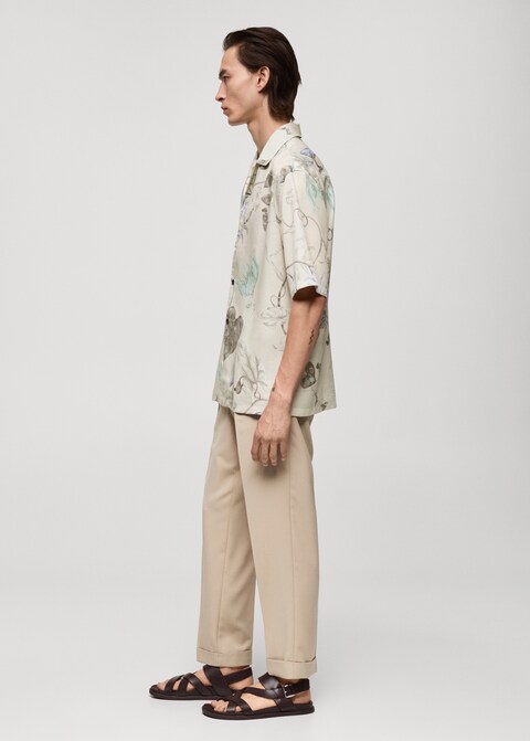 Flowy floral print shirt - Men | MANGO USA