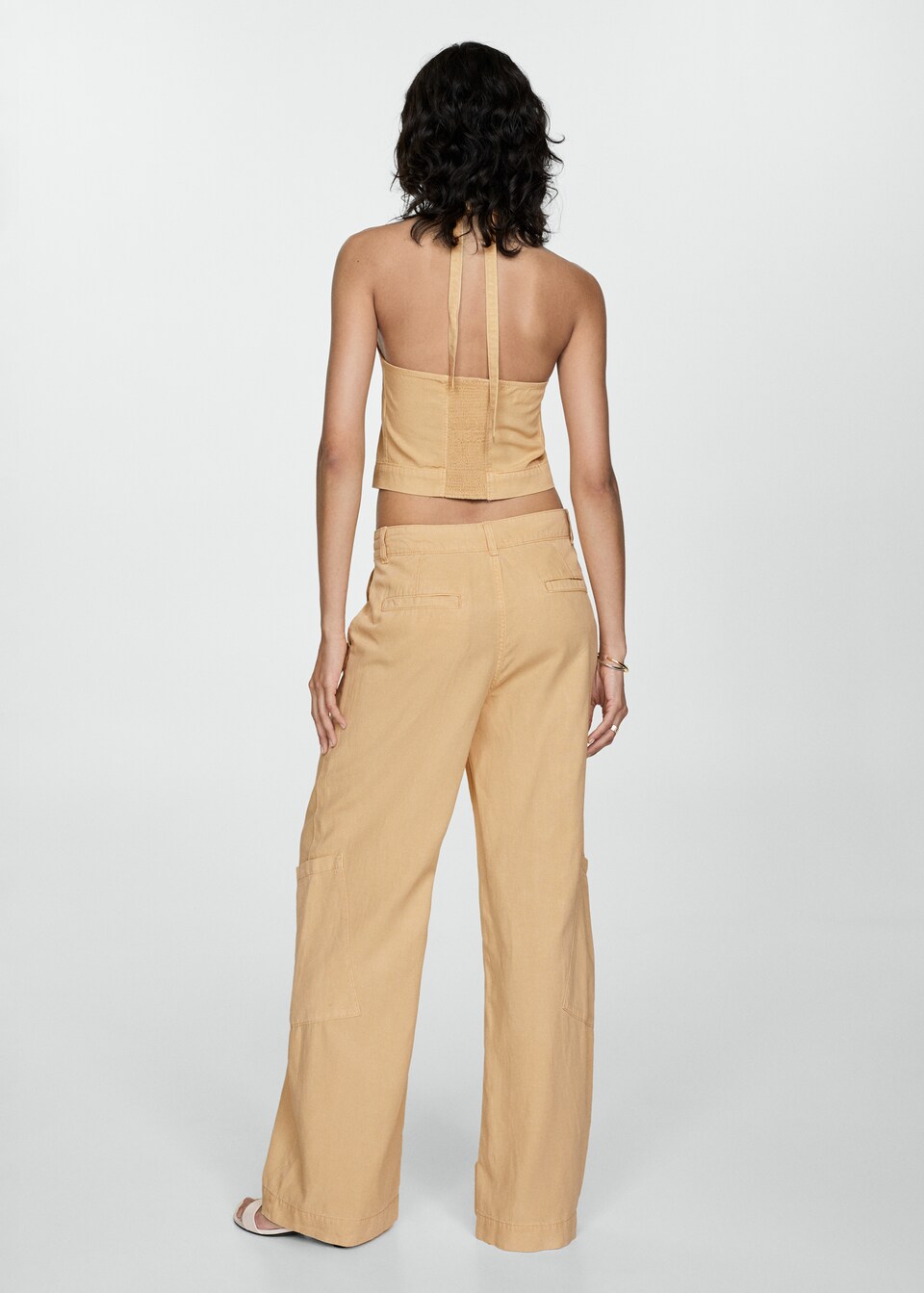 Pantalón lyocell cordón ajustable - Mujer | MANGO España (Península y Baleares)