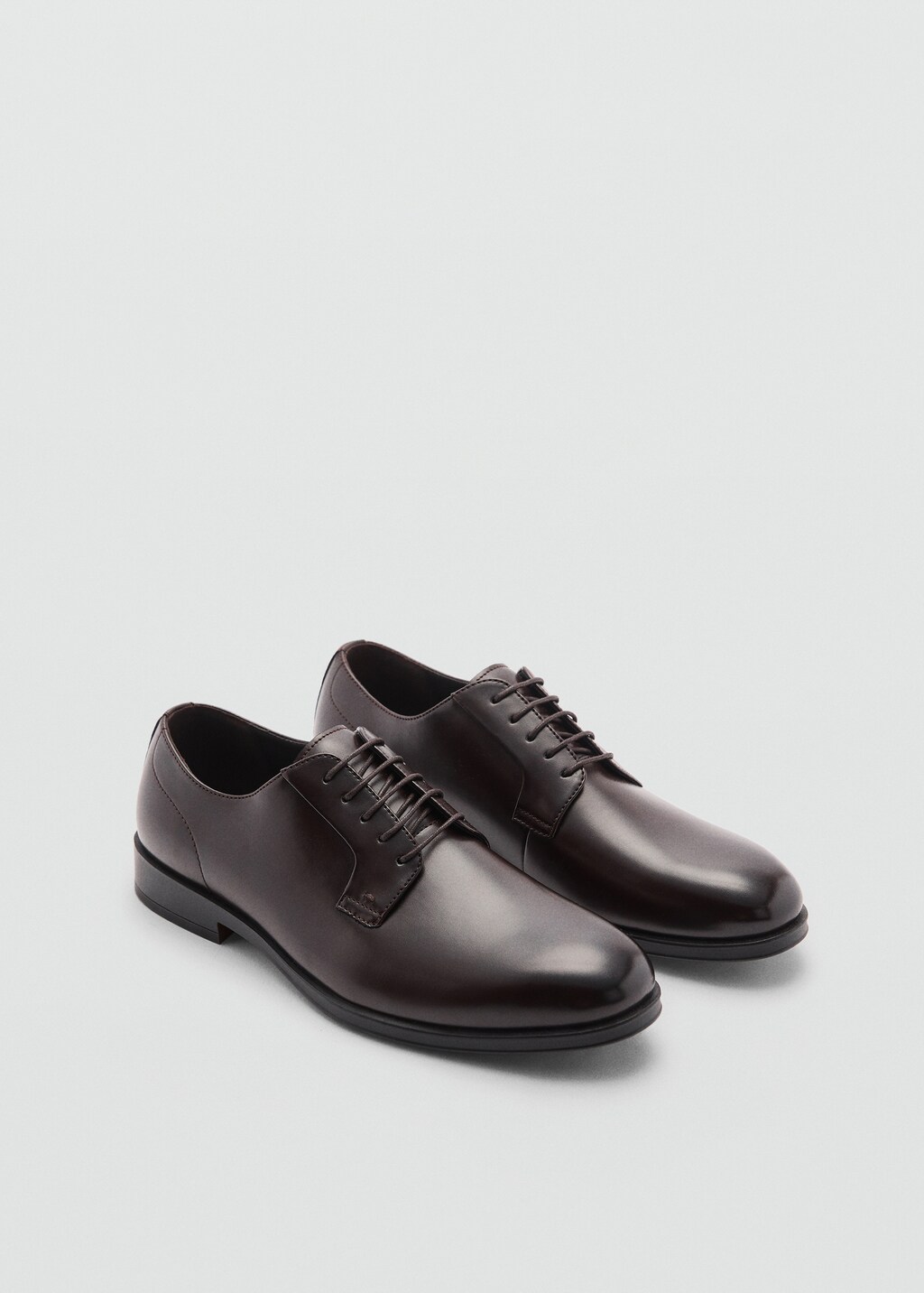 Leather-effect suit shoes - Men | MANGO USA