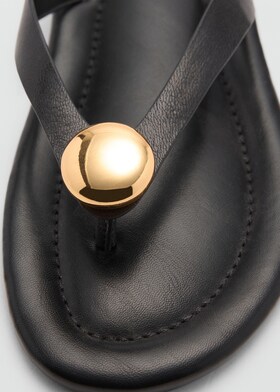 Leather sandals with adornment - Women | MANGO USA