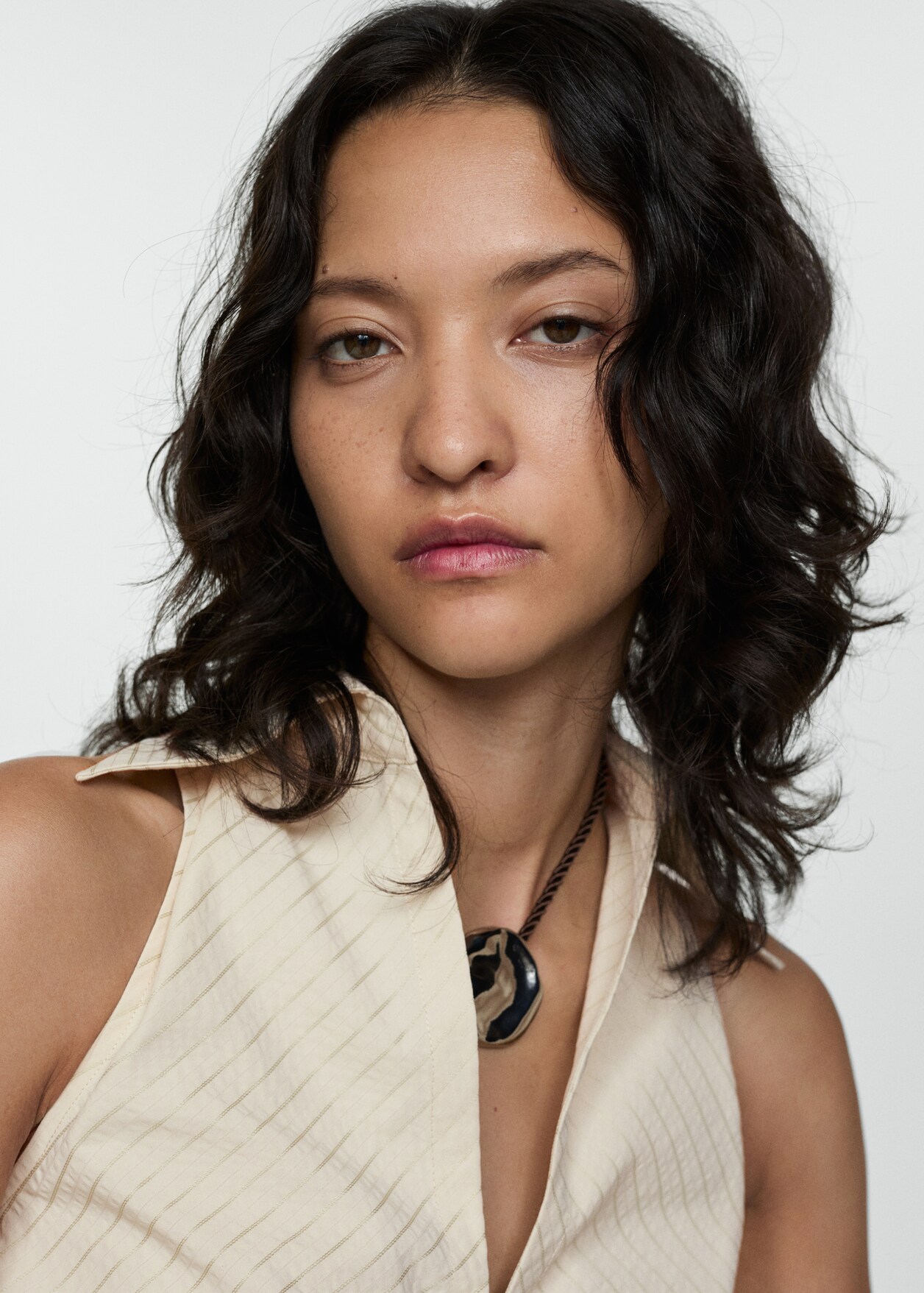 Striped Top With Zip Women Mango United Kingdom