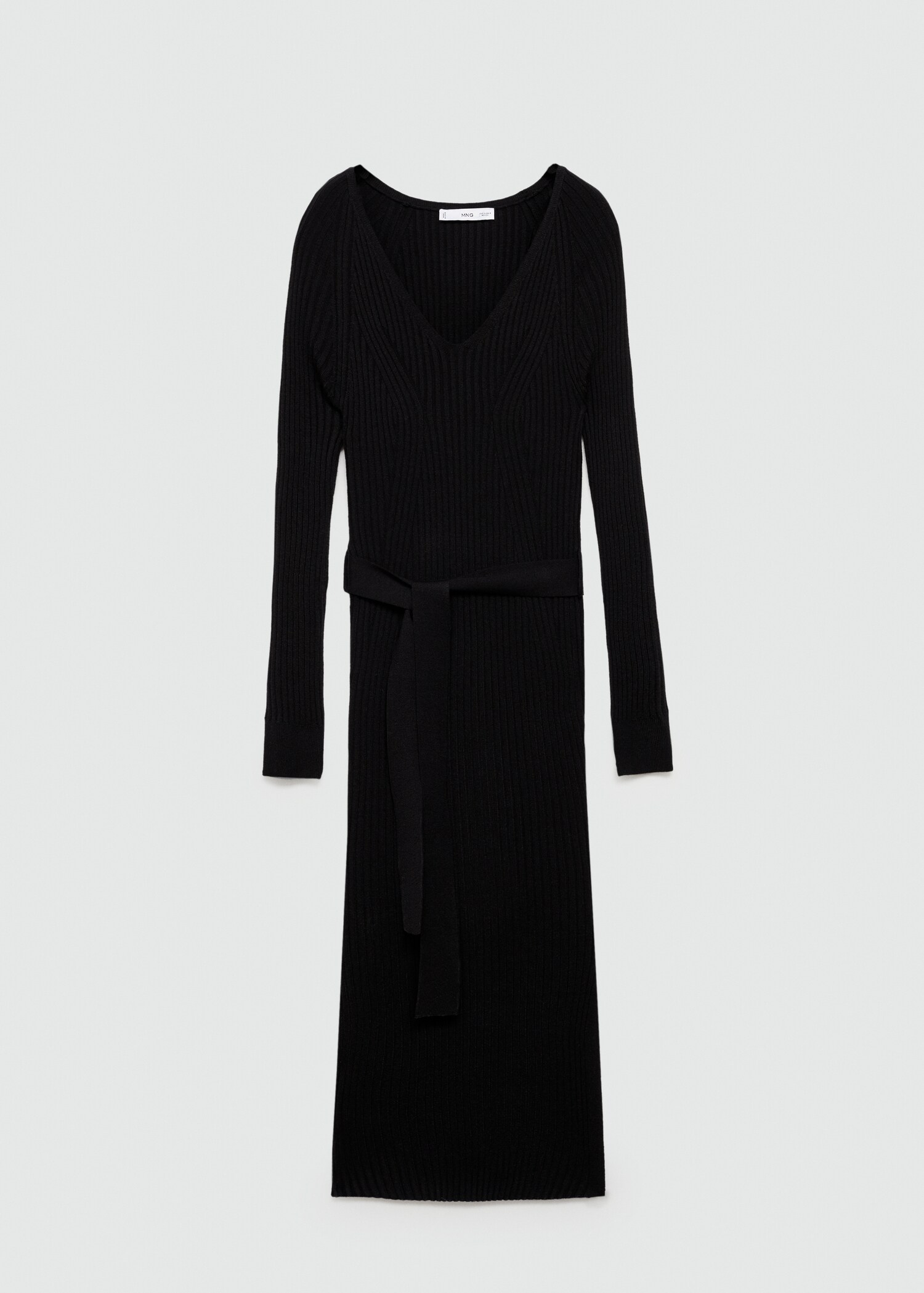 Knitted midi-dress with belt - Woman | MANGO Malaysia