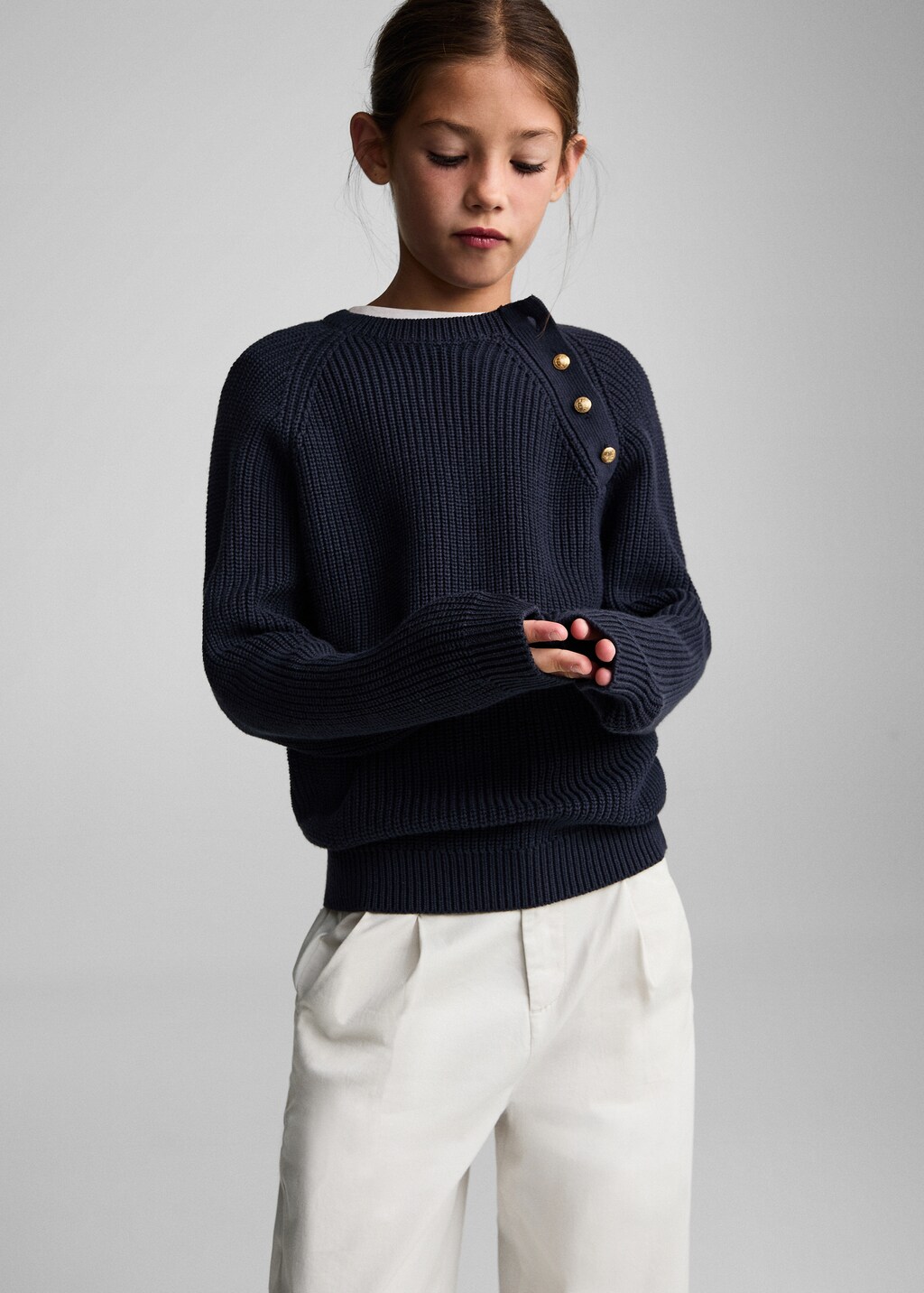 Buttons detail knit sweater - Kids | MANGO Greece