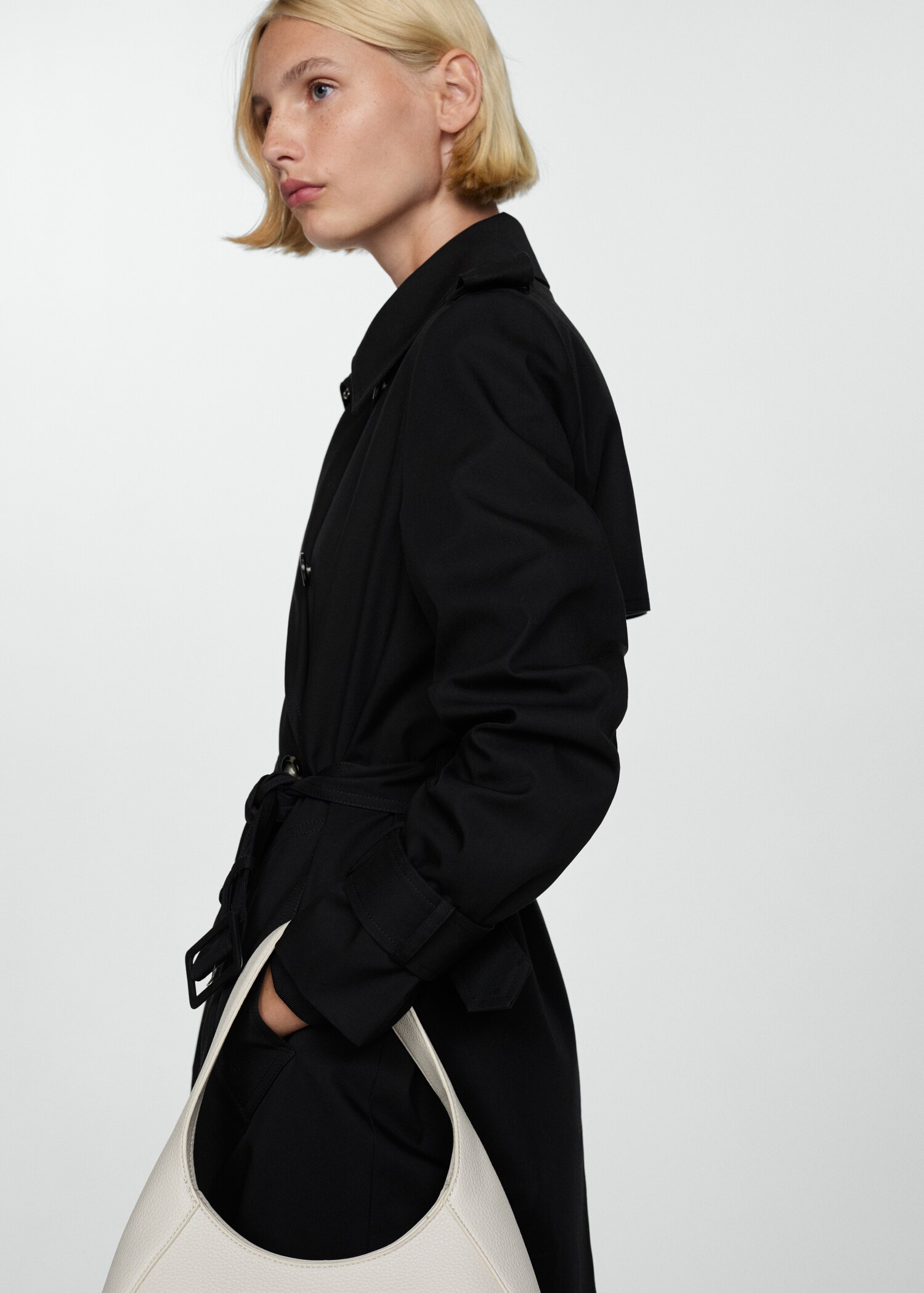 Double-breasted cotton trench coat - Women | MANGO USA