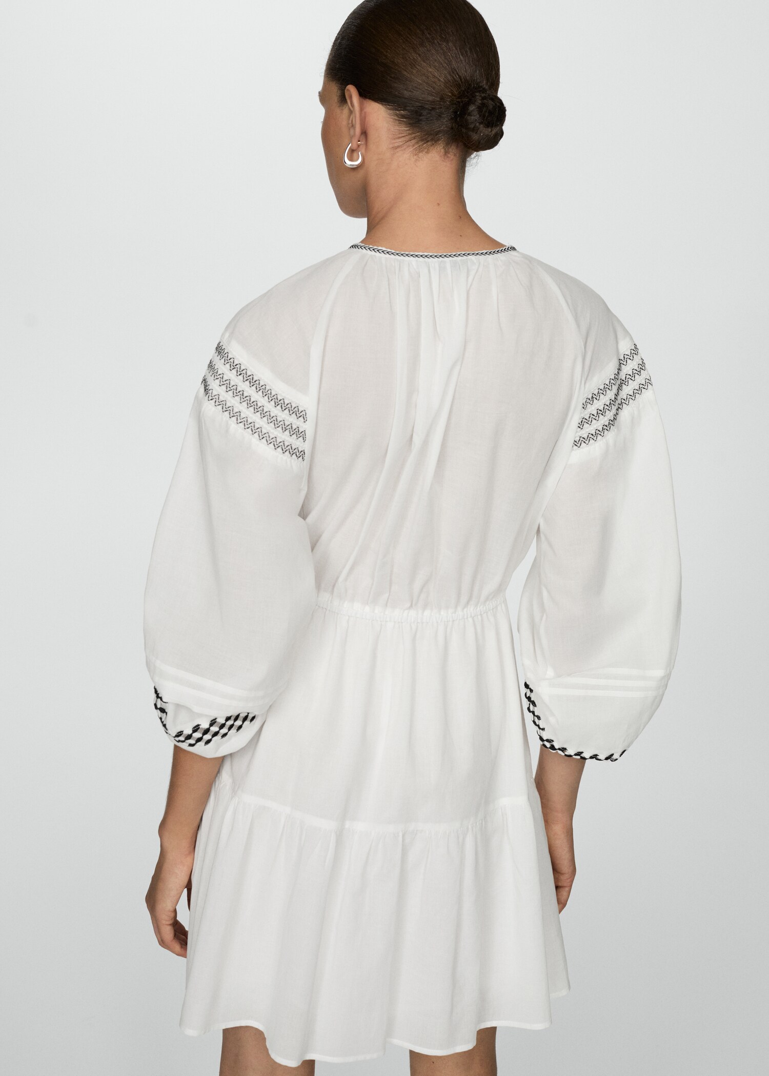 Cotton dress with embroidered details - Women | MANGO USA