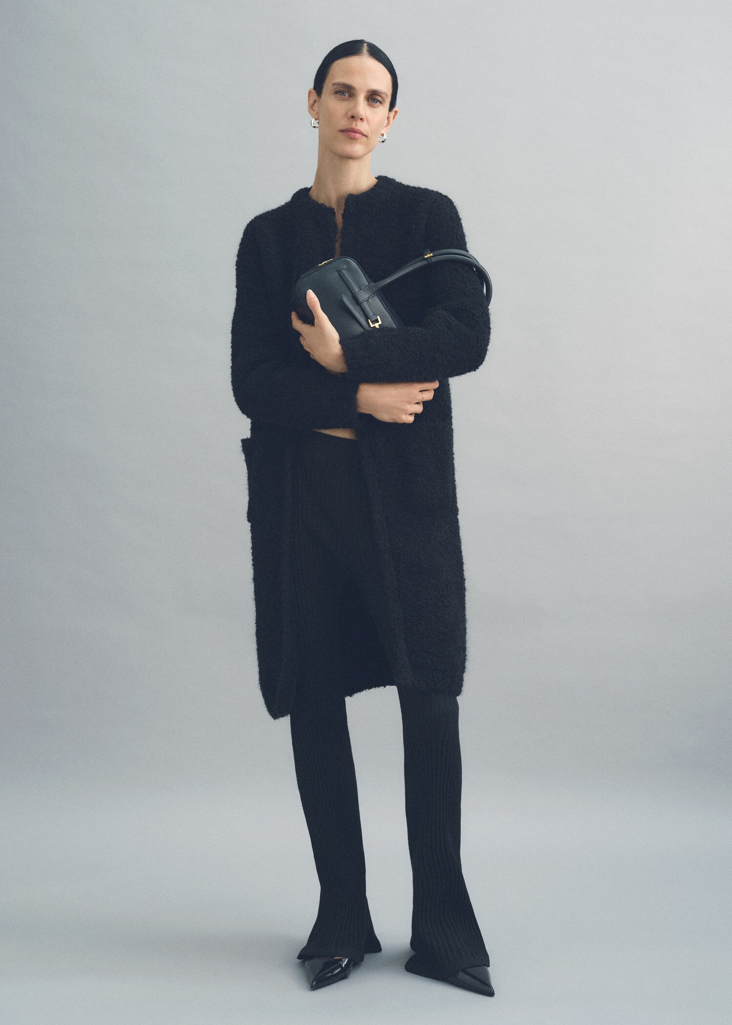 Bouclé knitted coat - Women | MANGO USA