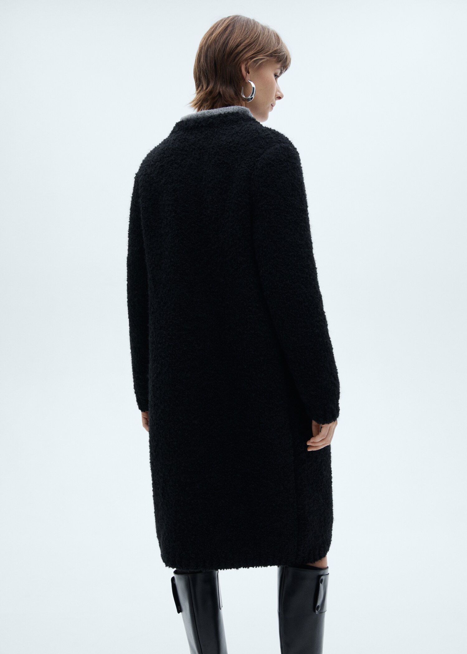 Bouclé knitted coat - Women | MANGO USA