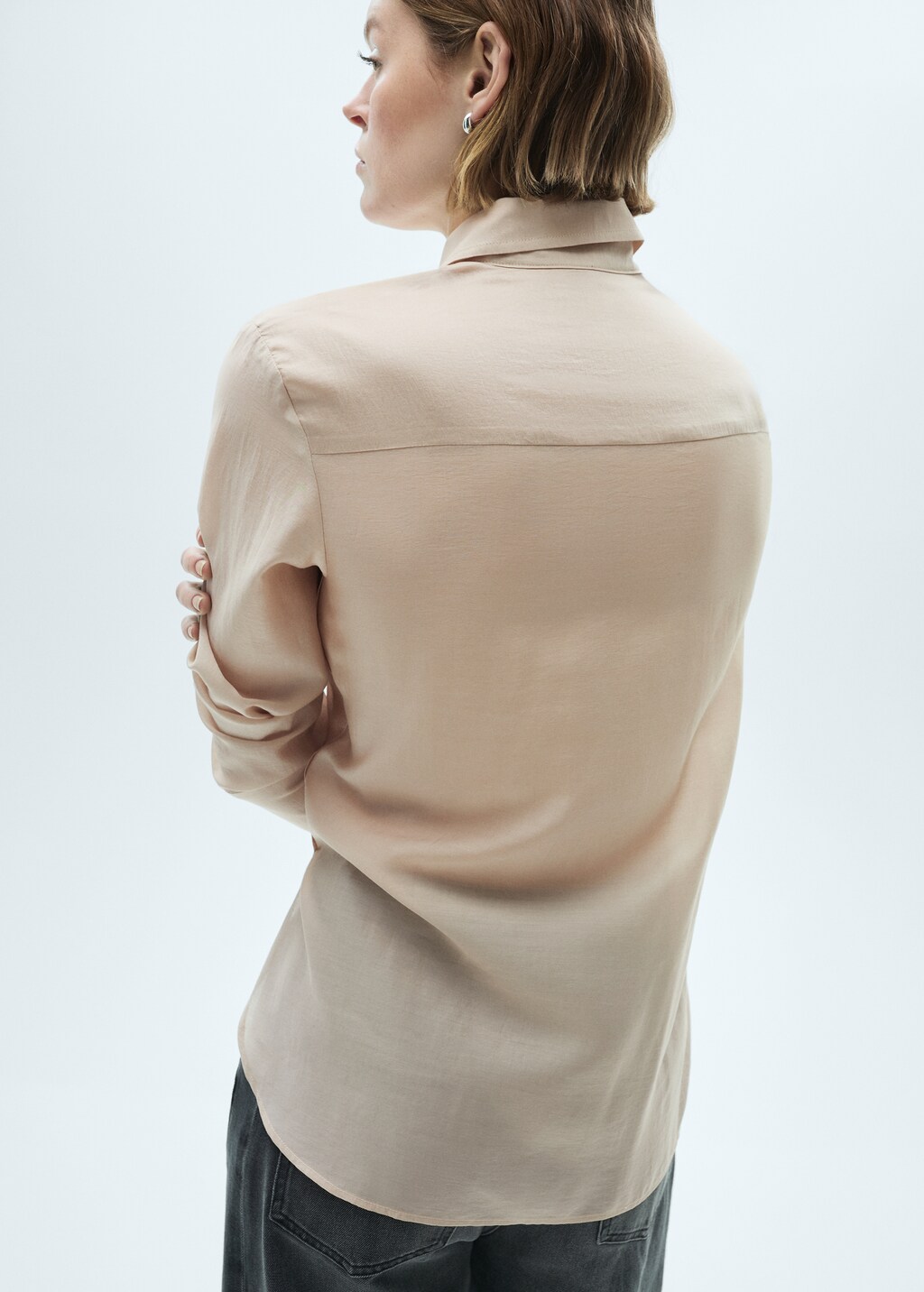 Satin lyocell shirt - Women | MANGO USA