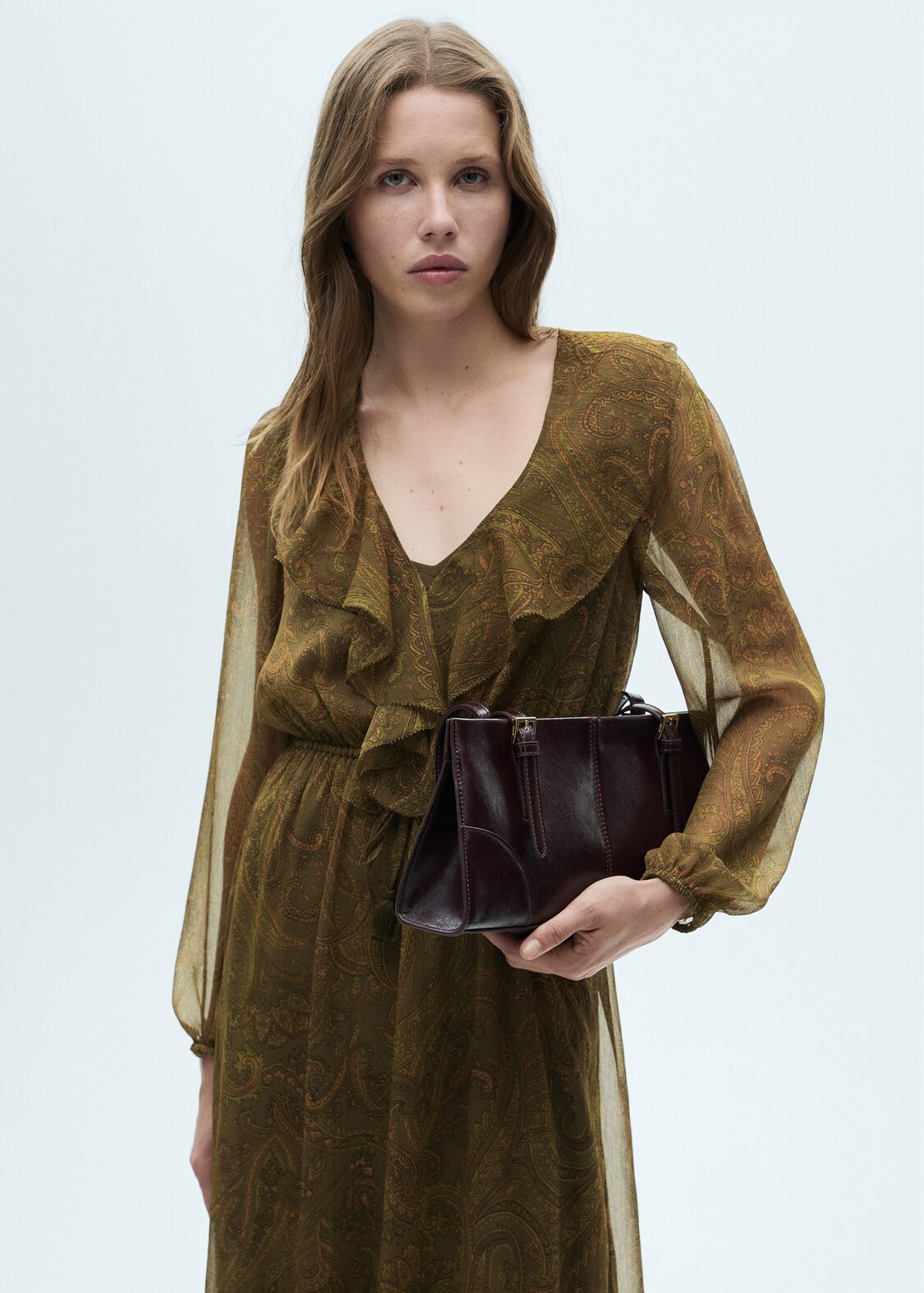 Ruffled paisley-print dress - Women | MANGO USA