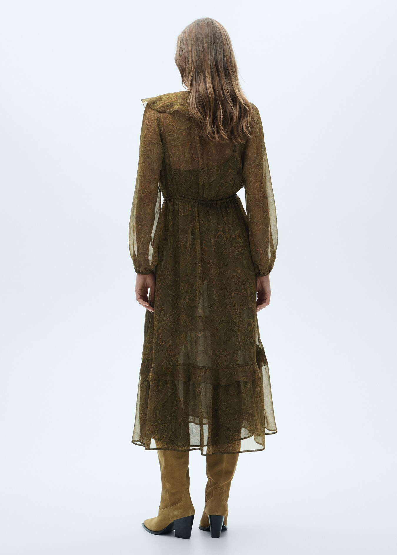 Ruffled paisley-print dress - Women | MANGO USA