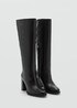 High heel leather boot - Women | MANGO USA