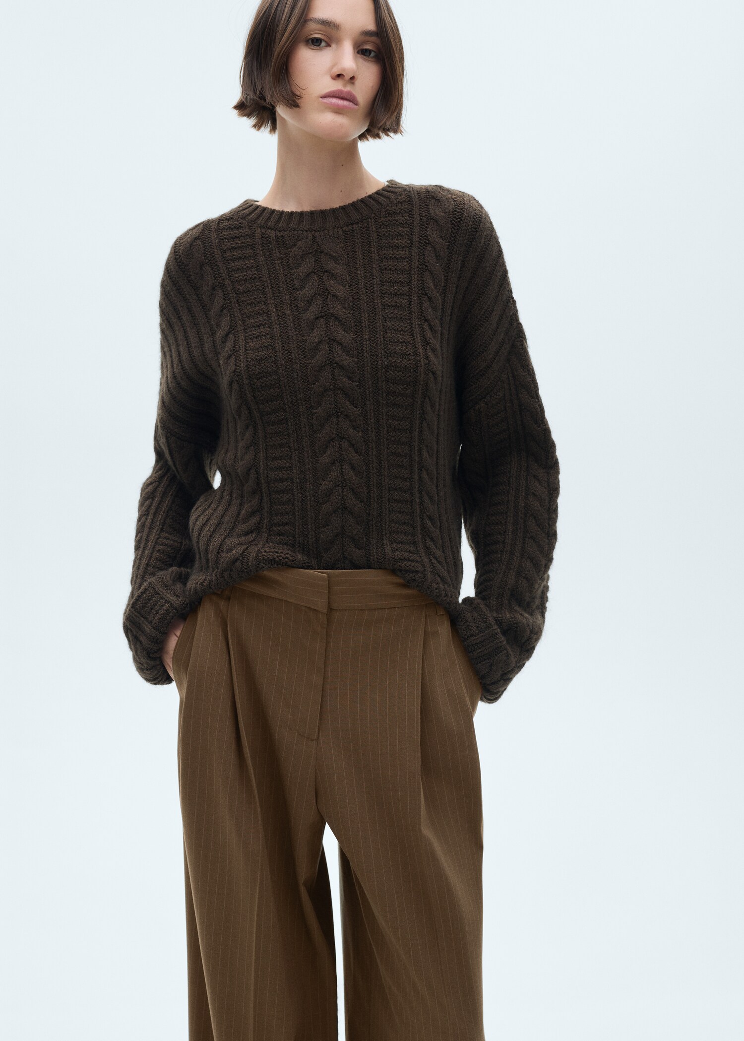 Pinstripe overshirt - Women | MANGO USA