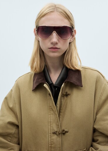 Parka with contrasting collar and pockets - Women | MANGO USA