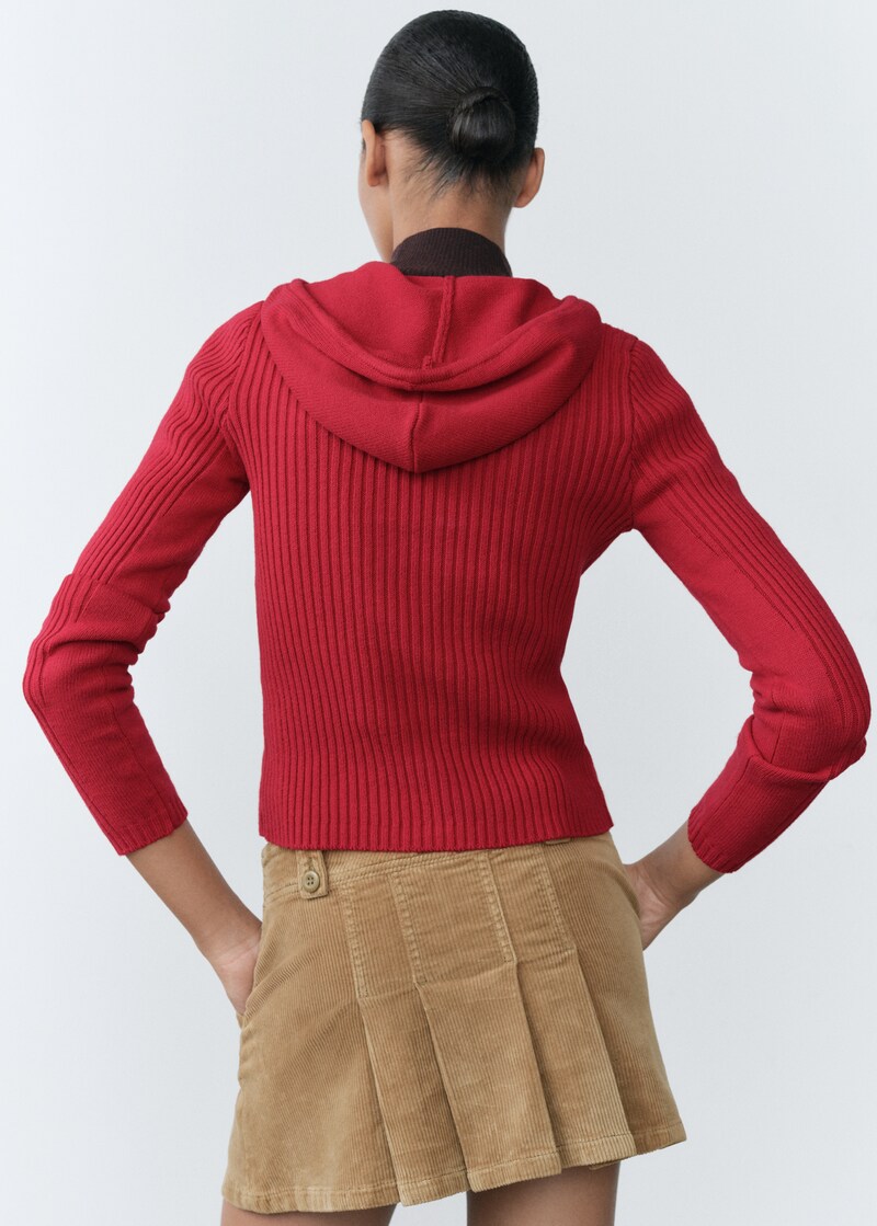 Ribbed hooded cardigan - Women | MANGO United Kingdom