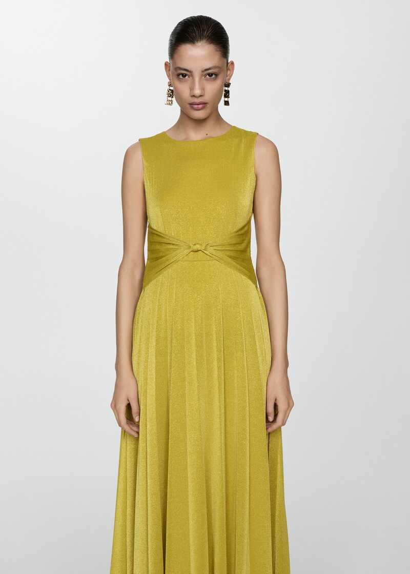 Knotted lurex dress - Women | MANGO USA