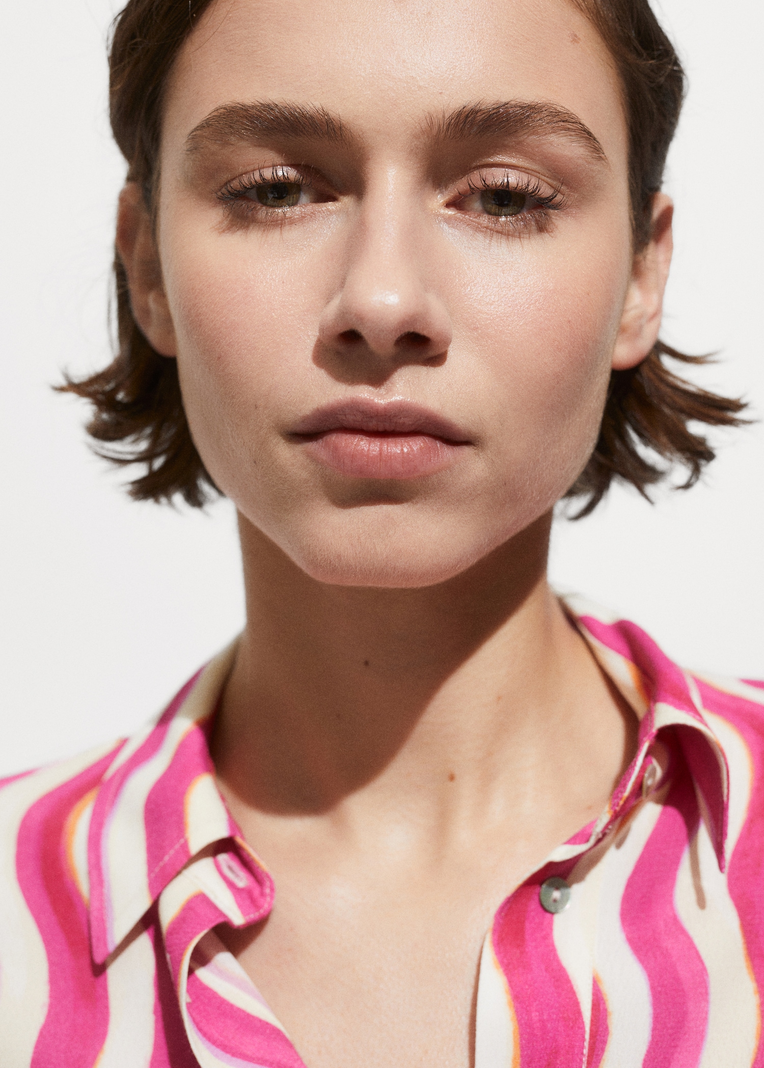 Printed Short Sleeved Shirt Women Mango Usa