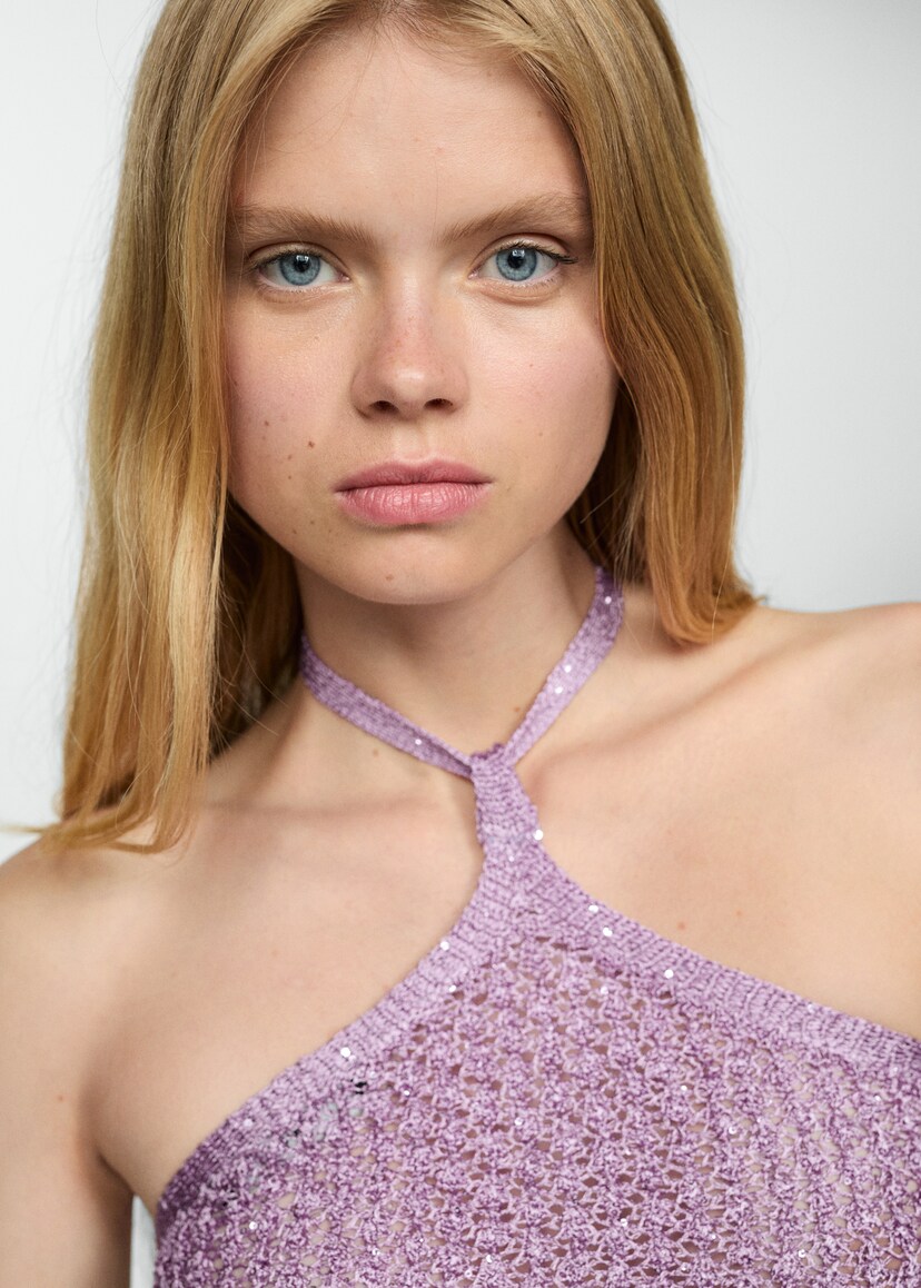 Asymmetric Sequin Top Women Mango Usa