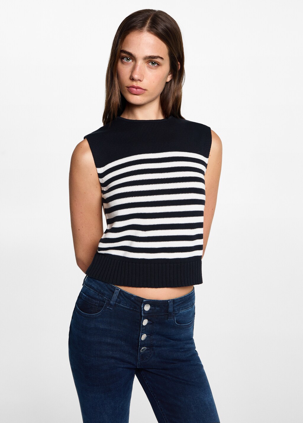 Rompi rajutan bergaris - Remaja | MANGO Indonesia