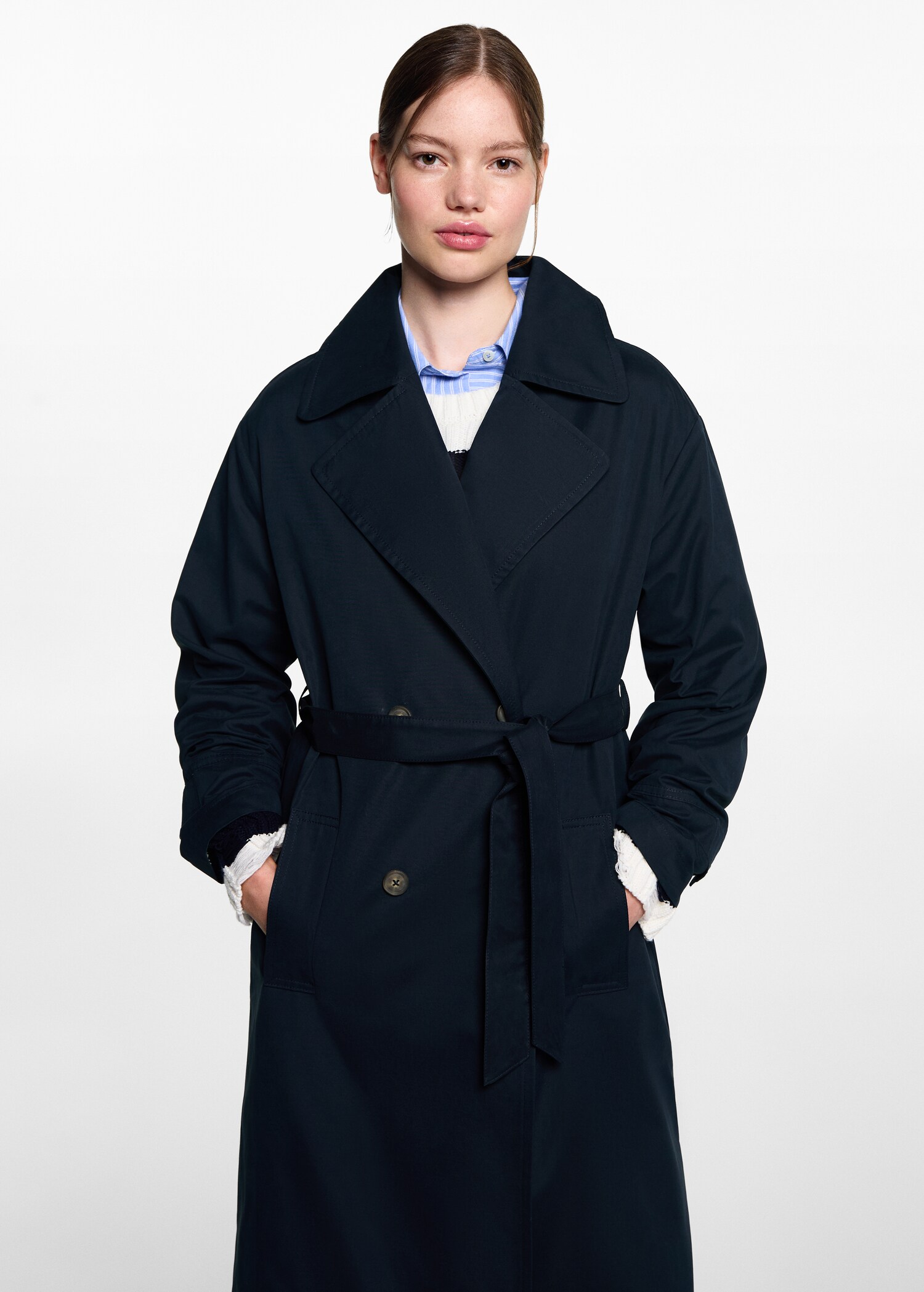 Classic trench coat with belt - Teen | MANGO USA