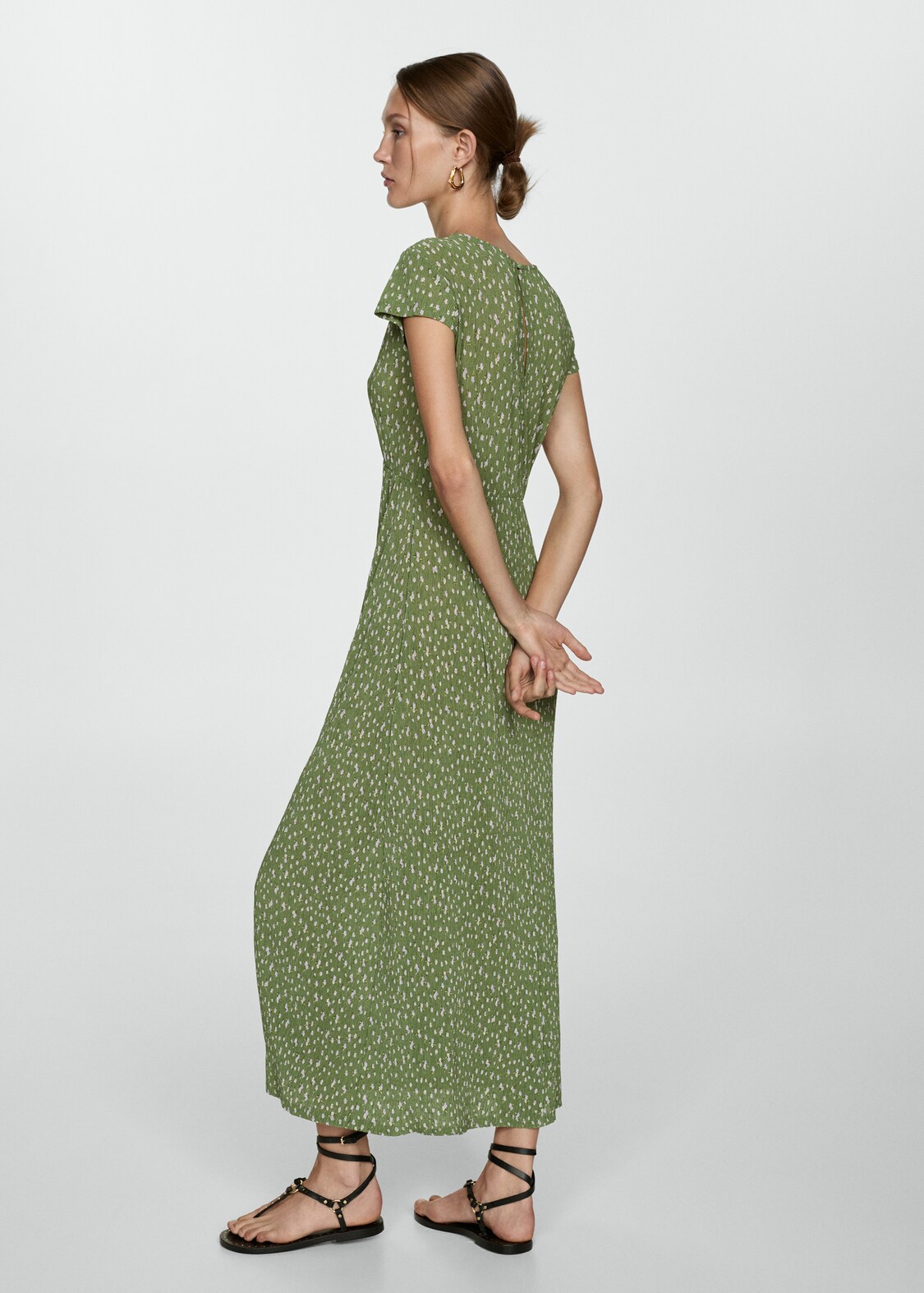 Textured printed dress - Women | MANGO USA