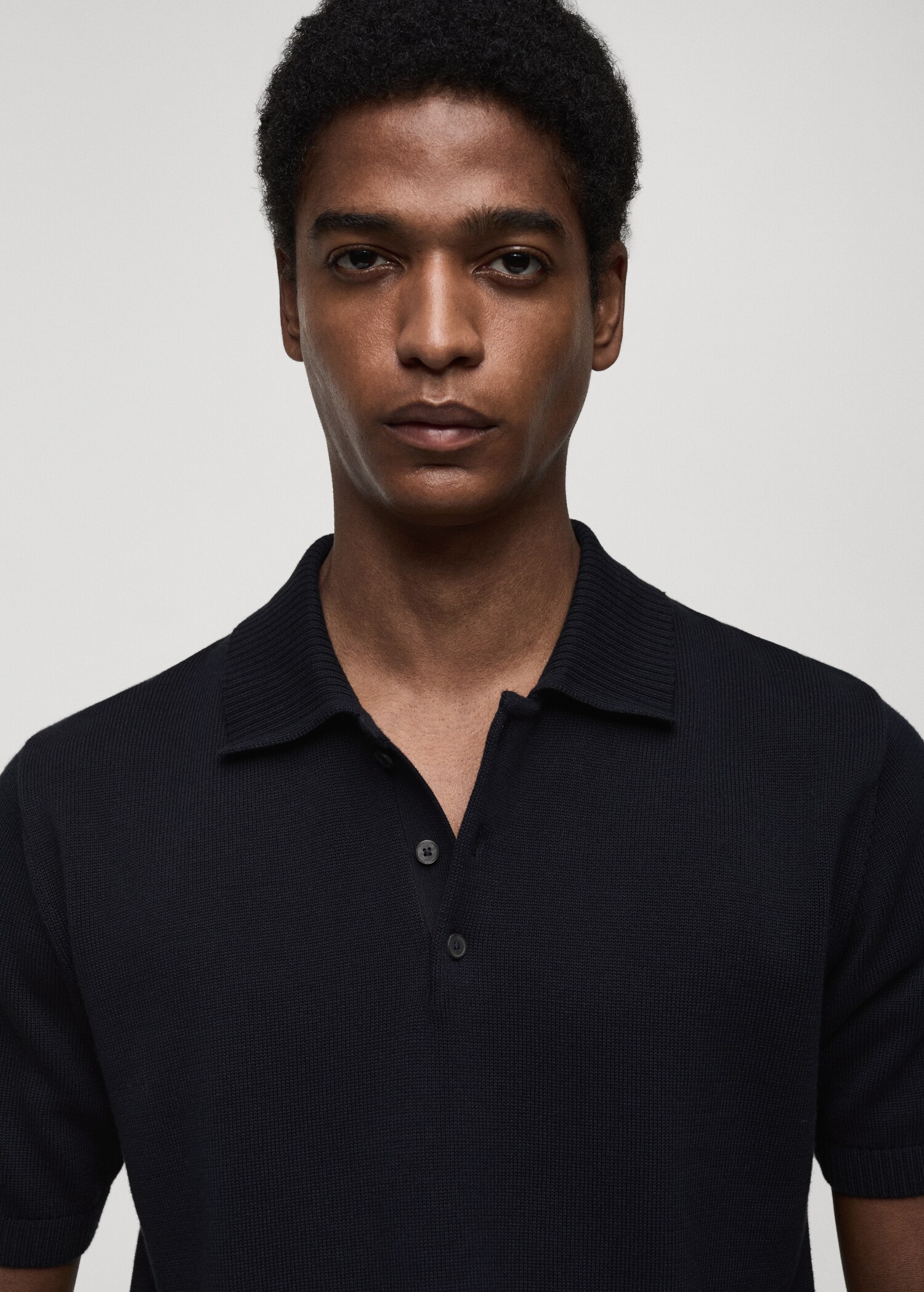 Fine Knit Cotton Polo Shirt Men Mango Usa