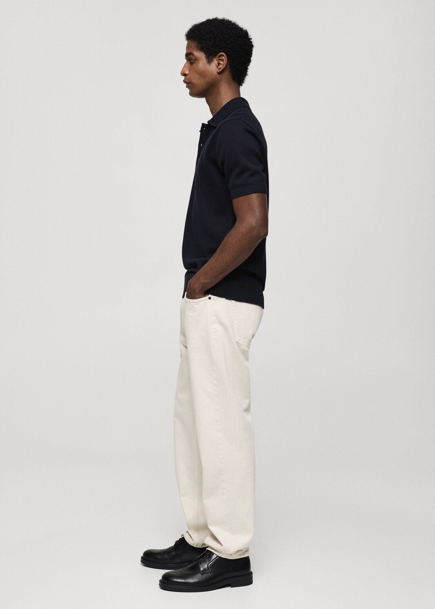 Fine Knit Cotton Polo Shirt Men Mango Usa