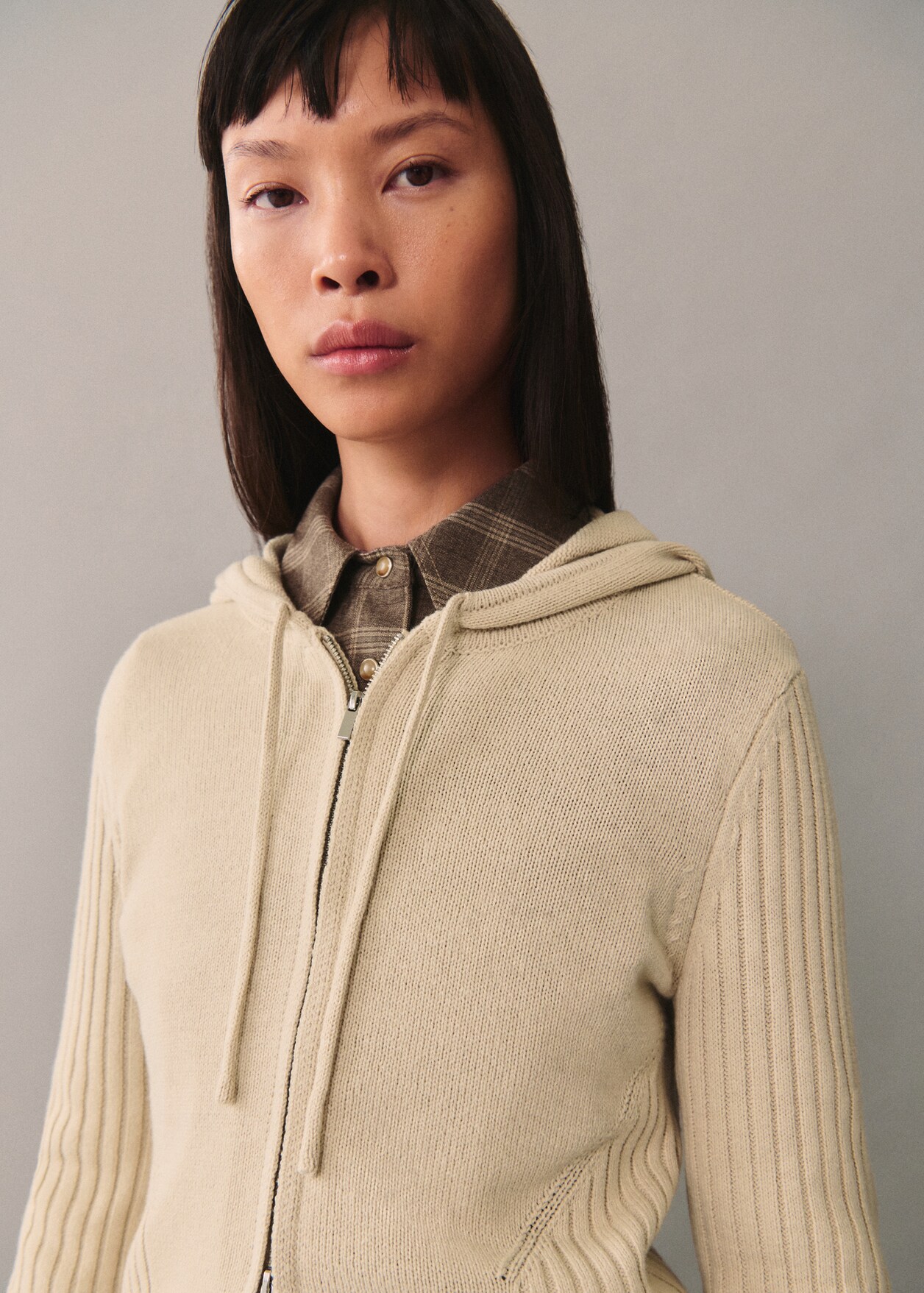 Zip hooded cardigan - Women | MANGO USA