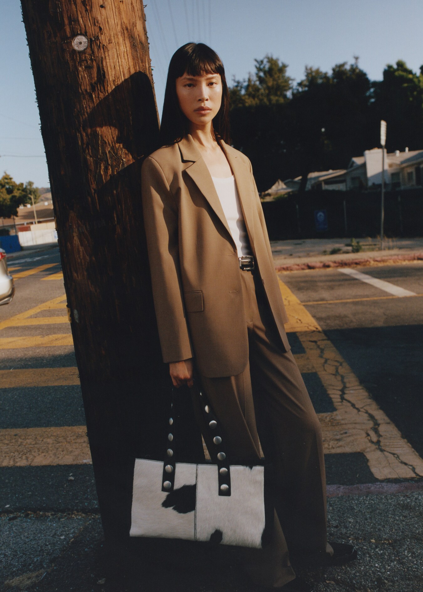 Double-breasted straight-fit jacket - Women | MANGO USA