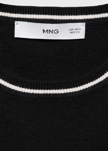 Knitted top with contrast details - Women | MANGO USA