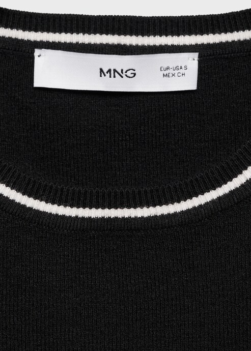 Knitted top with contrast details - Women | MANGO USA