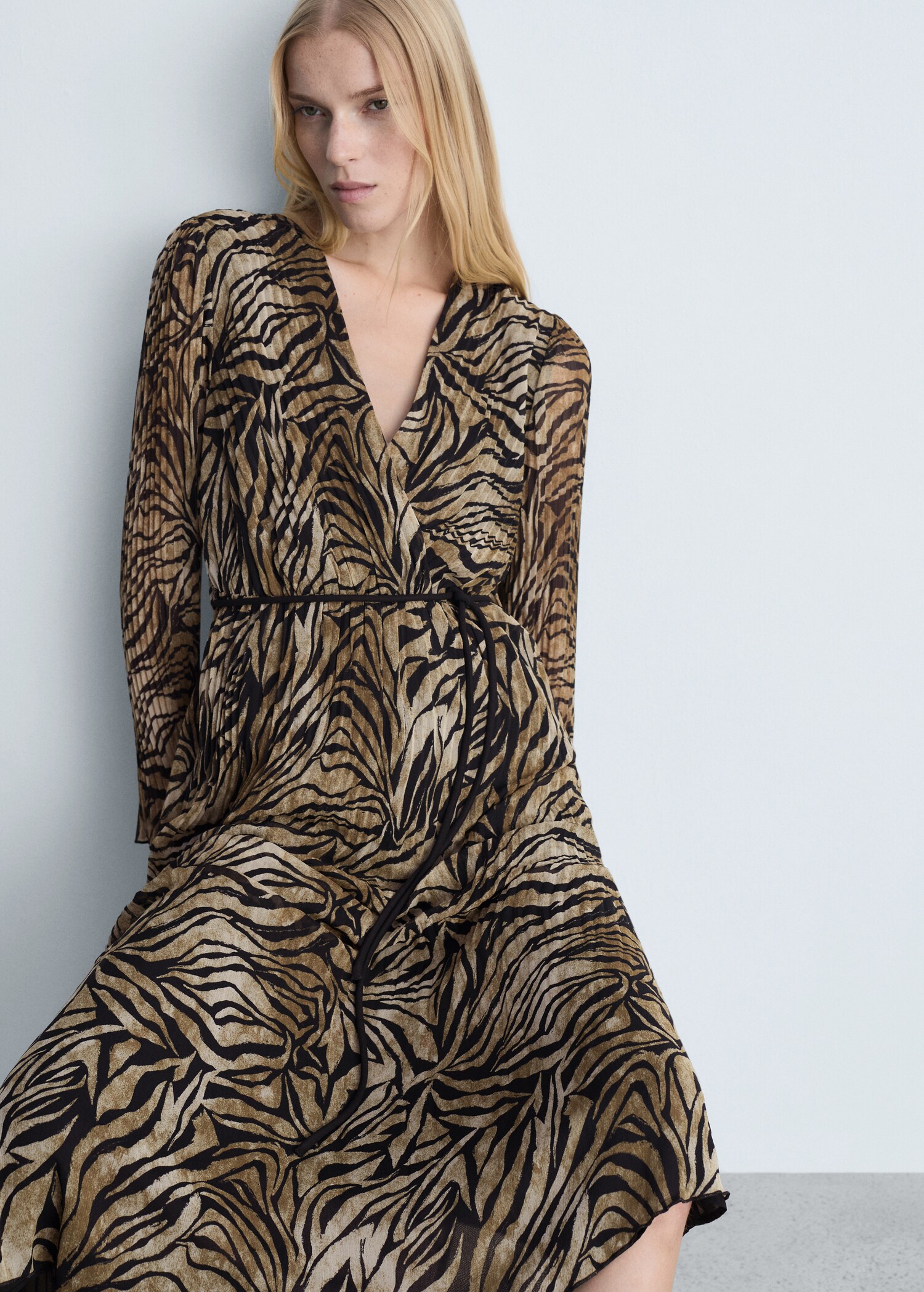Leopard Print Dress With Bow Women Mango United Kingdom