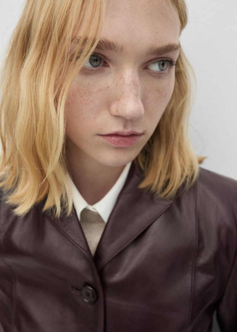 100 Leather Jacket With Pockets Women Mango Usa