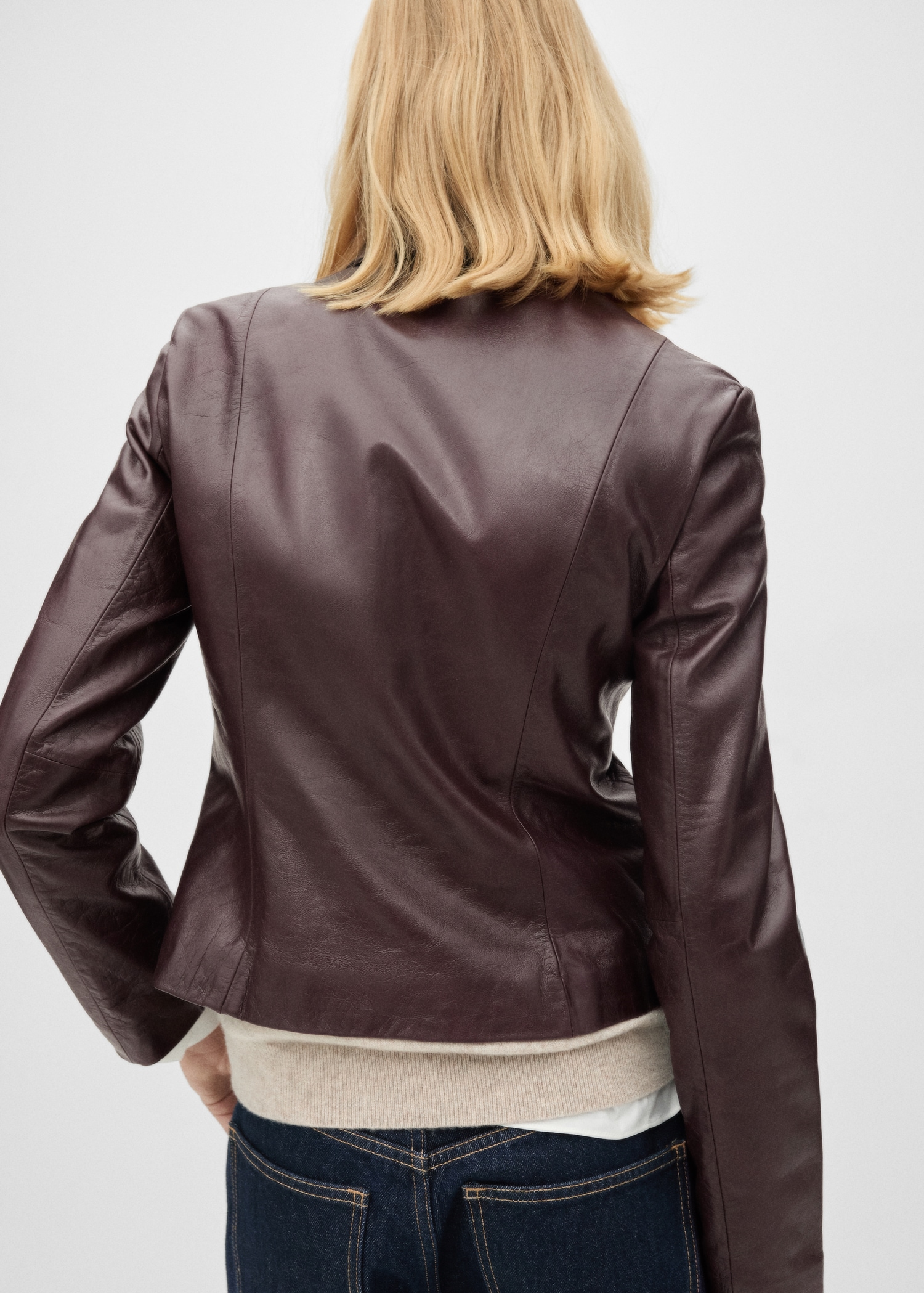 100% leather jacket with pockets - Women | MANGO USA