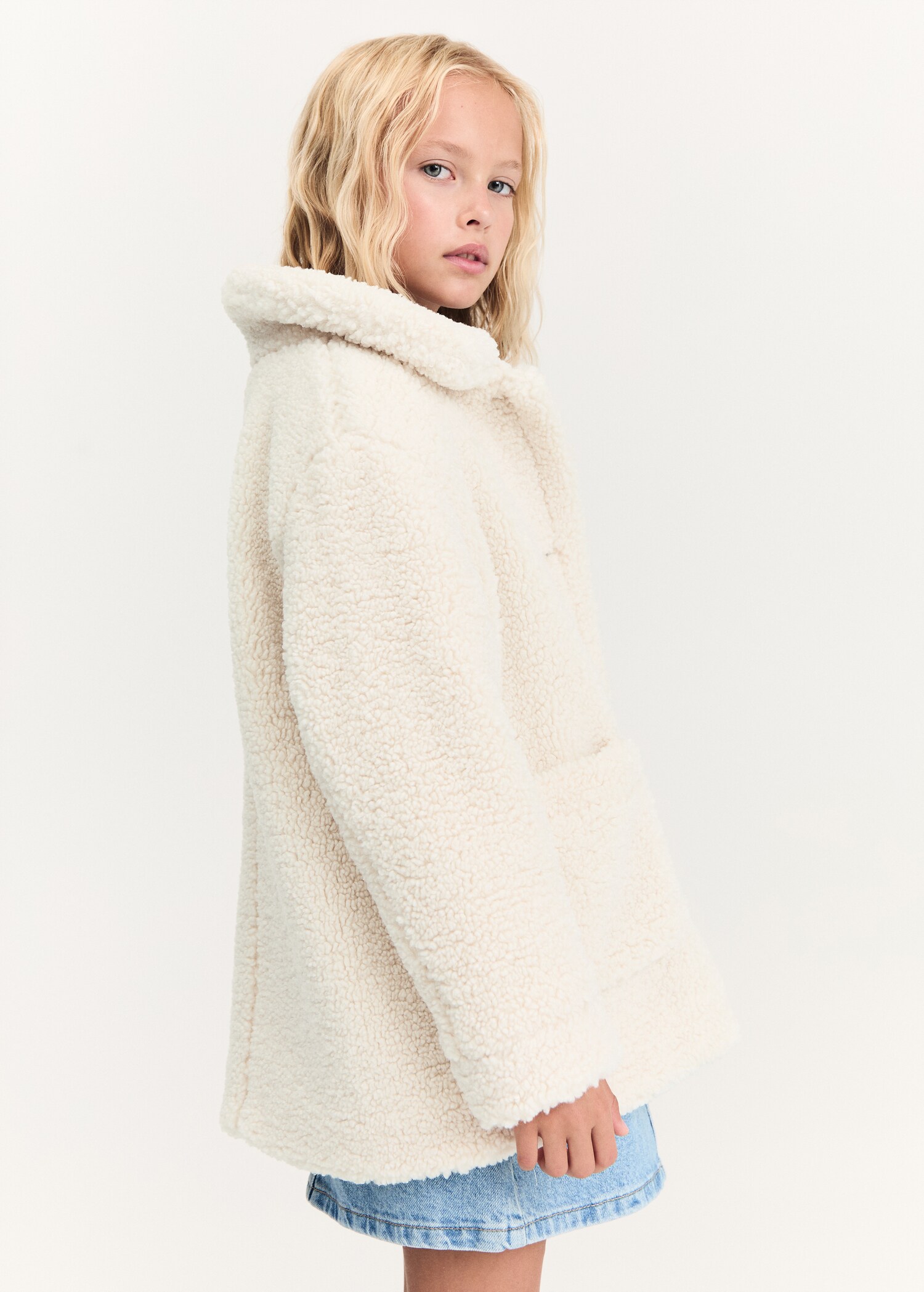 Shearling-effect coat - Kids | MANGO USA