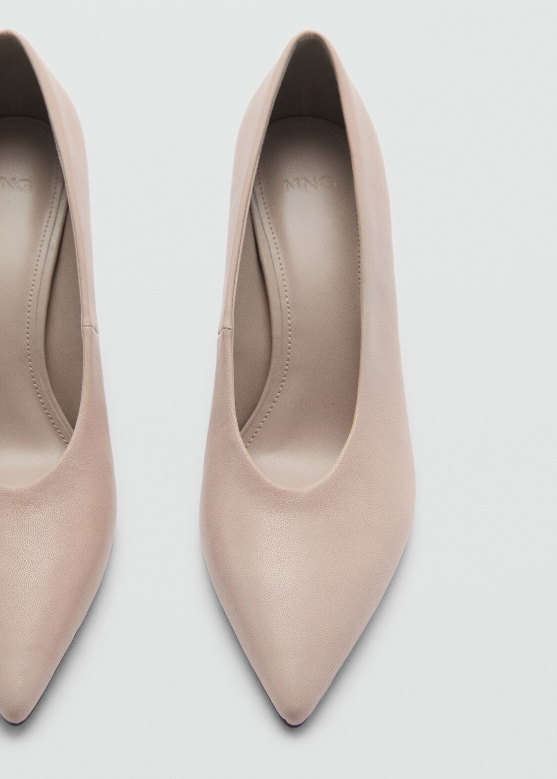 Funnel-heeled leather shoes - Women | MANGO USA