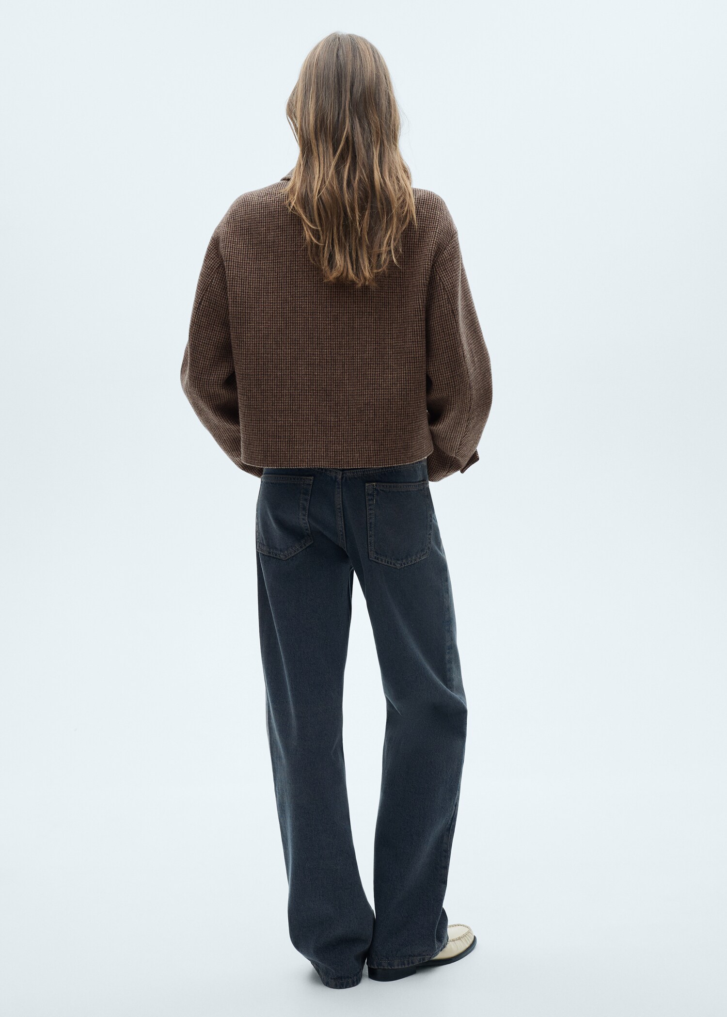 Micro-houndstooth wool jacket - Women | MANGO USA