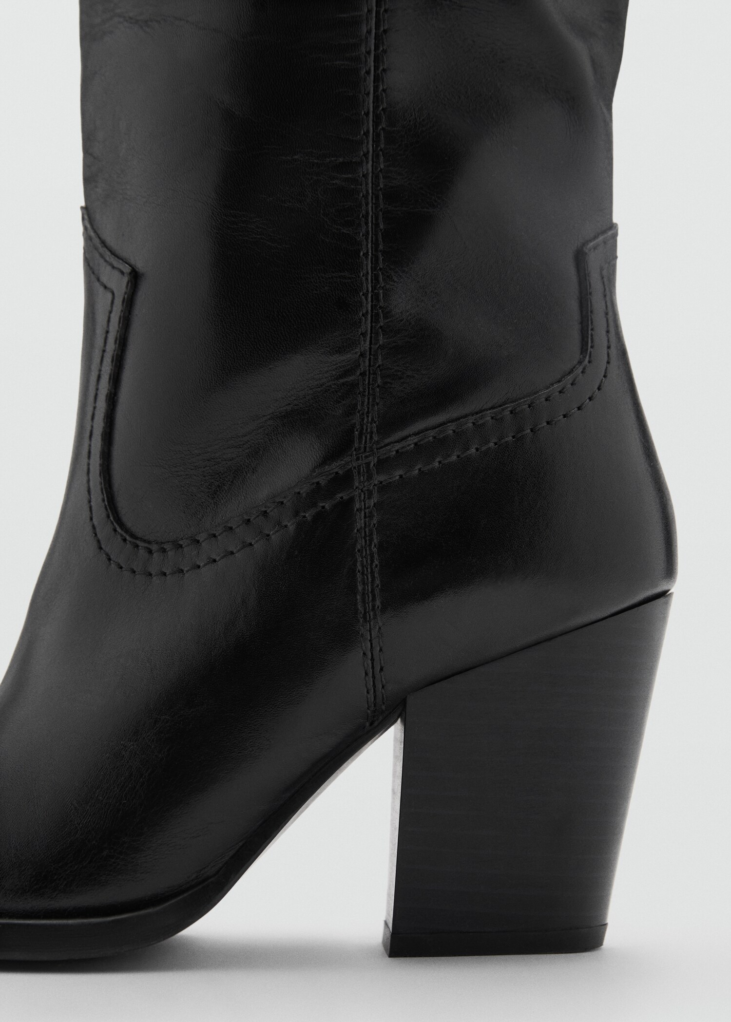 Bottes cowboy cuir - Femme | MANGO France métropolitaine