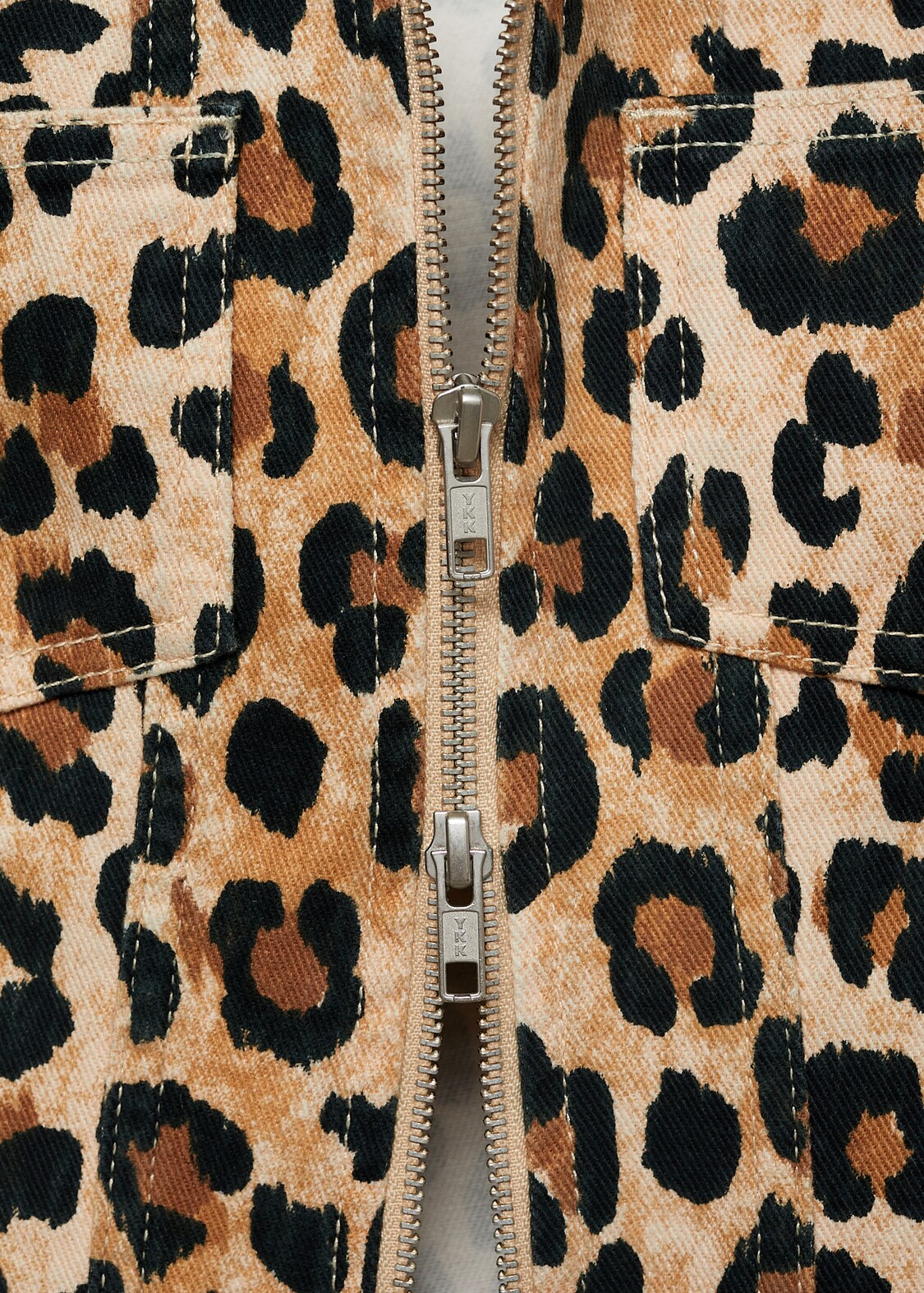 Leopard-print jacket with double zip - Women | MANGO USA