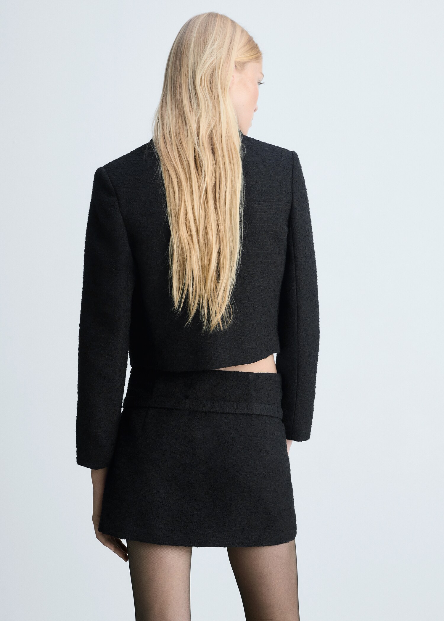 Tweed mini-skirt with decorative belt - Women | MANGO United Kingdom