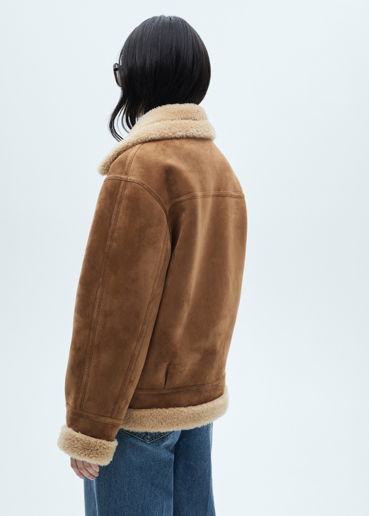 Jacket with shearling-effect lining - Women | MANGO USA