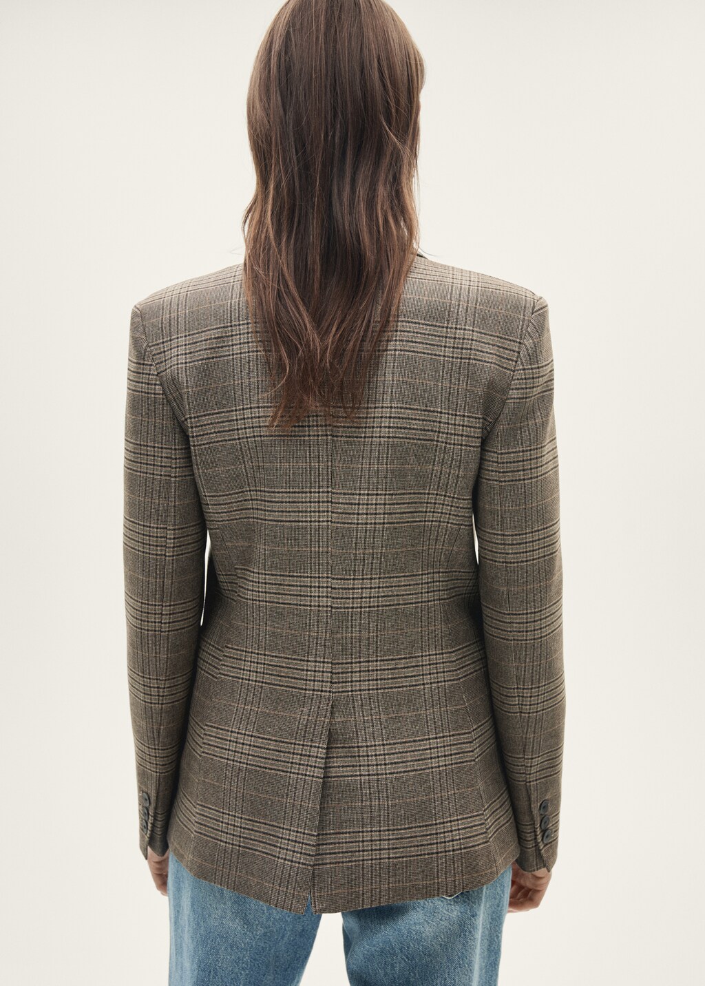Straight-fit check jacket - Women | MANGO USA
